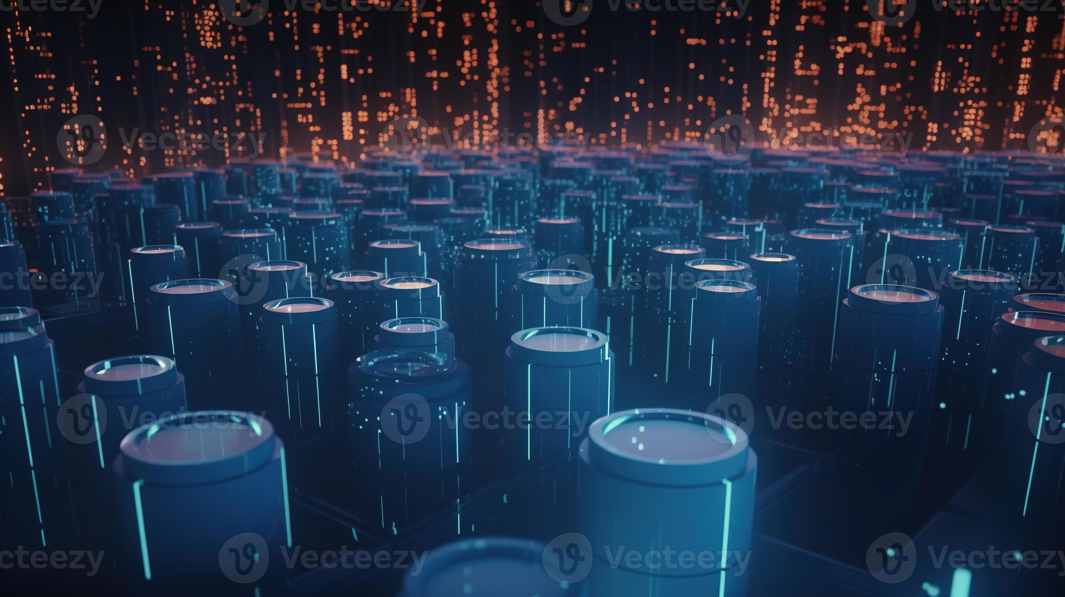 3d rendering of data storage concept. Computer generated abstract ...