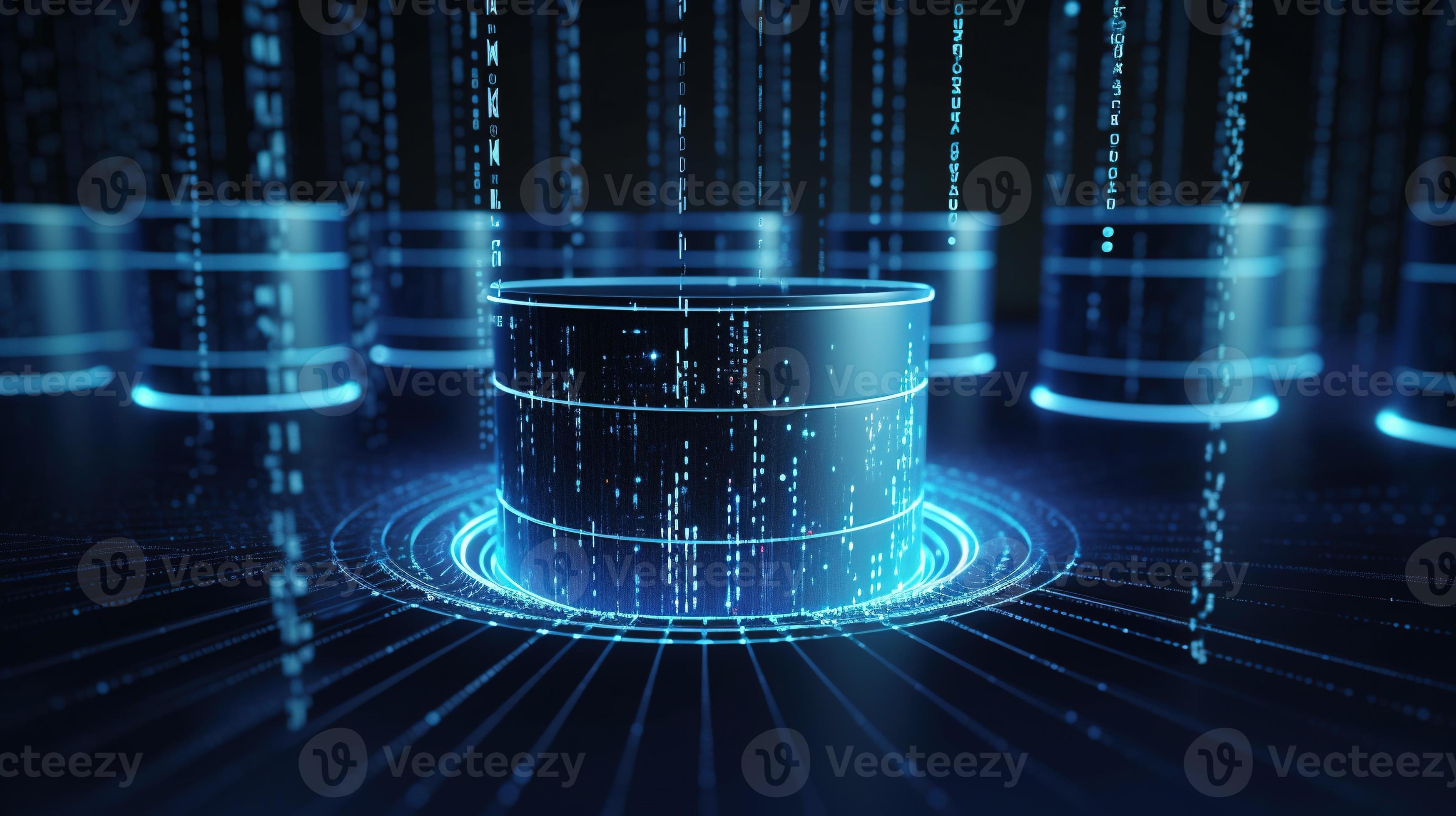 3d rendering of data storage concept. Computer generated abstract ...