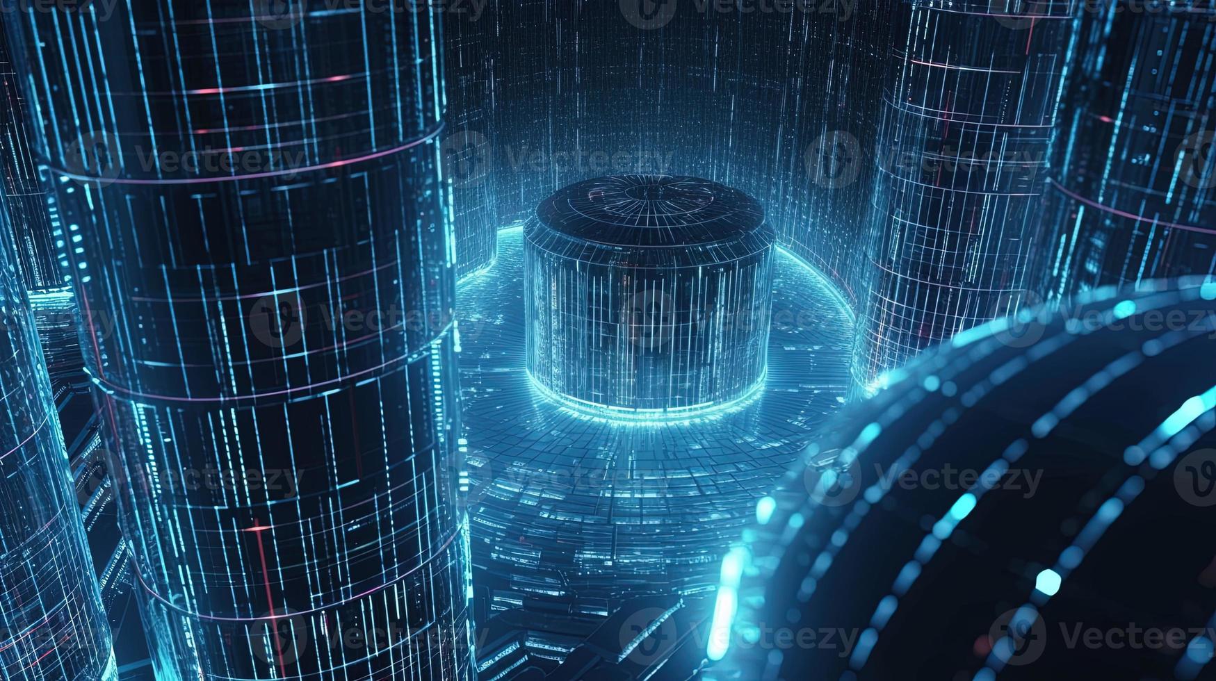 3d rendering of data storage concept. Computer generated abstract ...