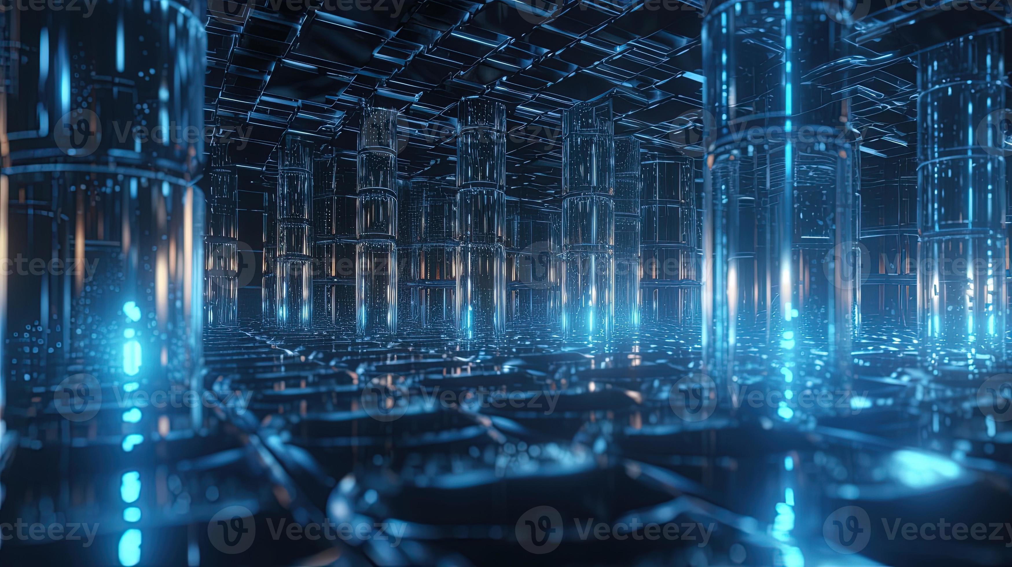 3d rendering of data storage concept. Computer generated abstract ...