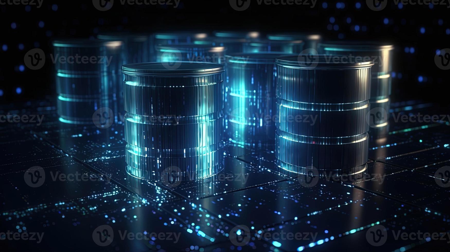 3d rendering of data storage concept. Computer generated abstract ...