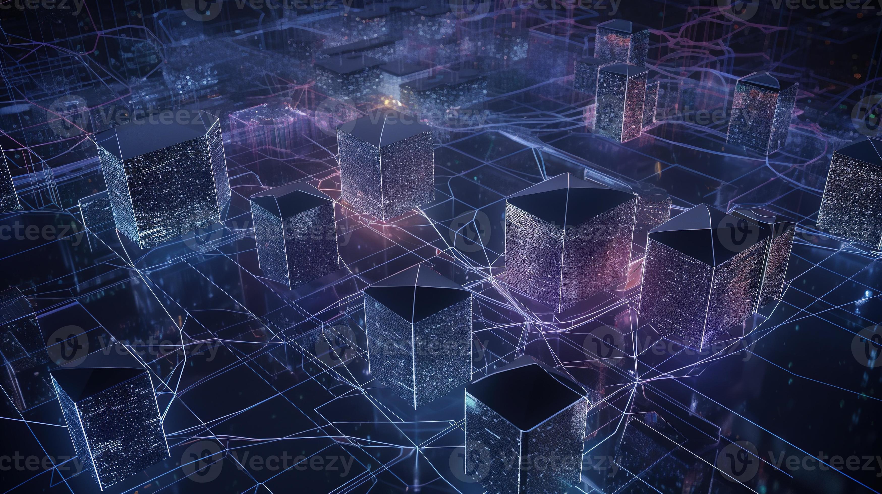 3d rendering of data storage concept. Computer generated abstract ...