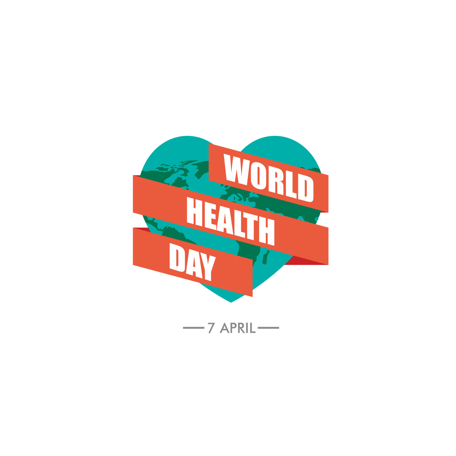 World Health Day Heart And Stethoscope Design Ieps 10 Vector 22679763