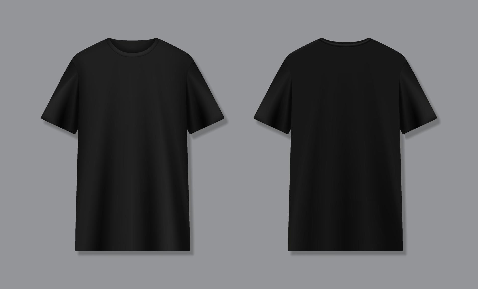 3d Black T Shirt Front And Back Mockup 22680000 Vector Art At Vecteezy