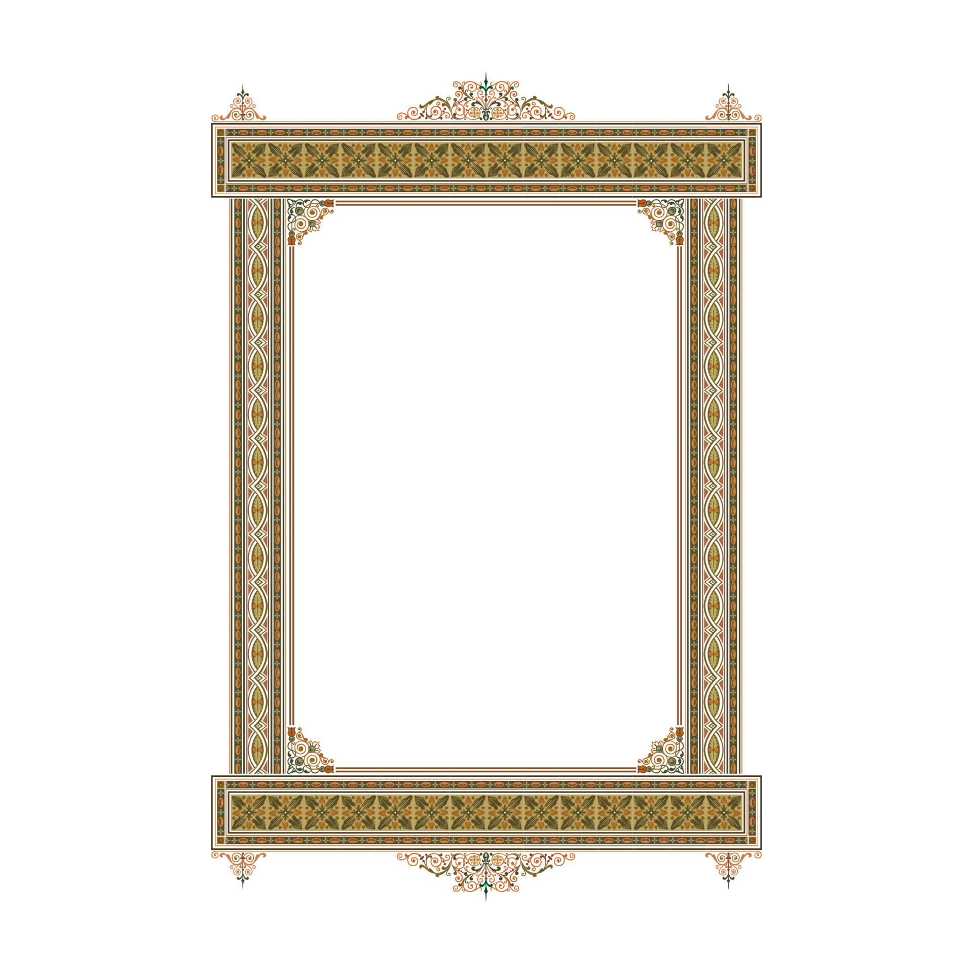 Vintage Ornate Seamless Border Vector Set Concept Pattern In Traditional Style Curls And