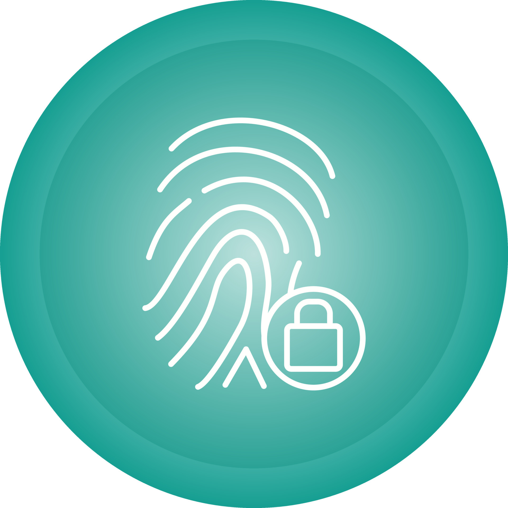 Fingerprint Lock Vector Icon 22689214 Vector Art At Vecteezy
