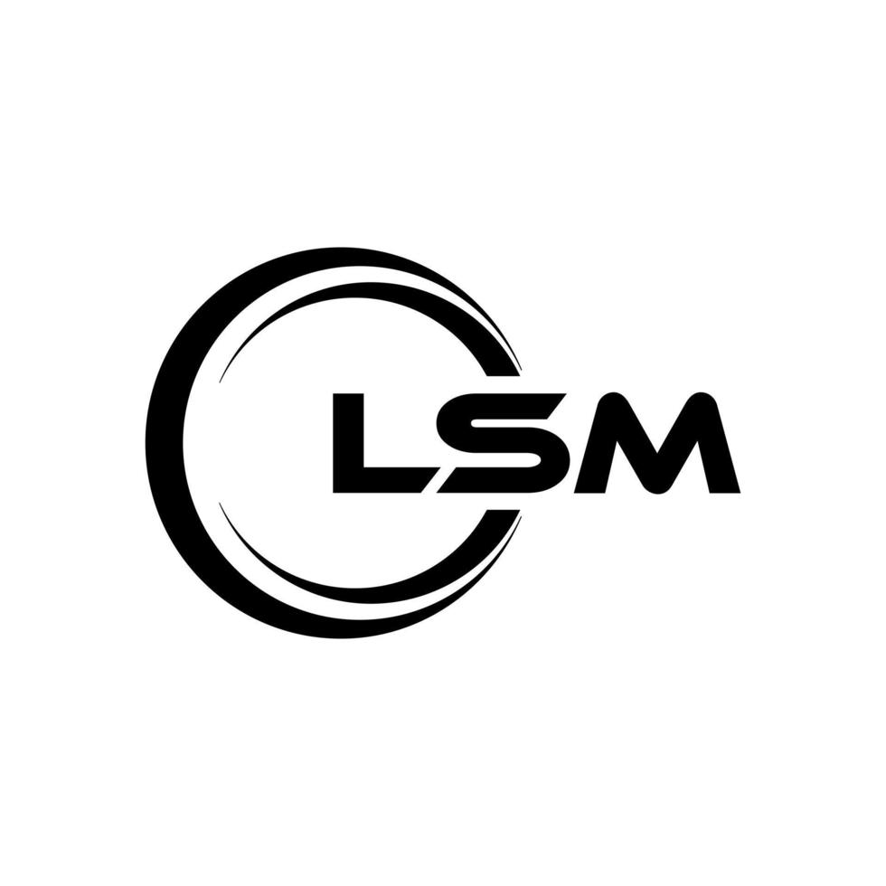 lsm letra logo diseño en ilustración. vector logo, caligrafía diseños para logo, póster ...