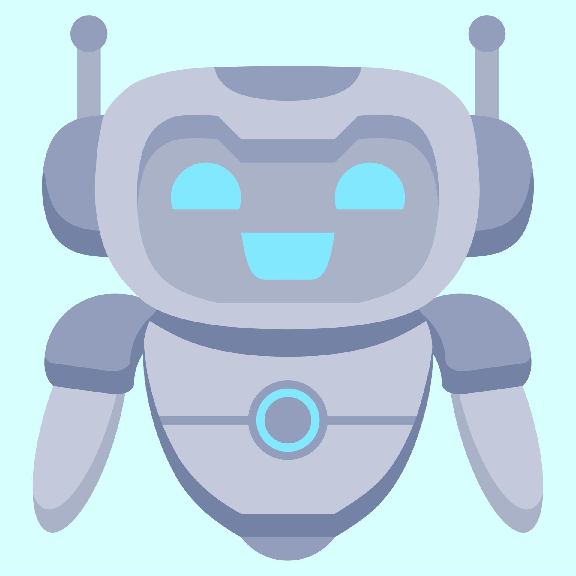 Robot vector illustration. Simple robot character with flat style. Clip ...