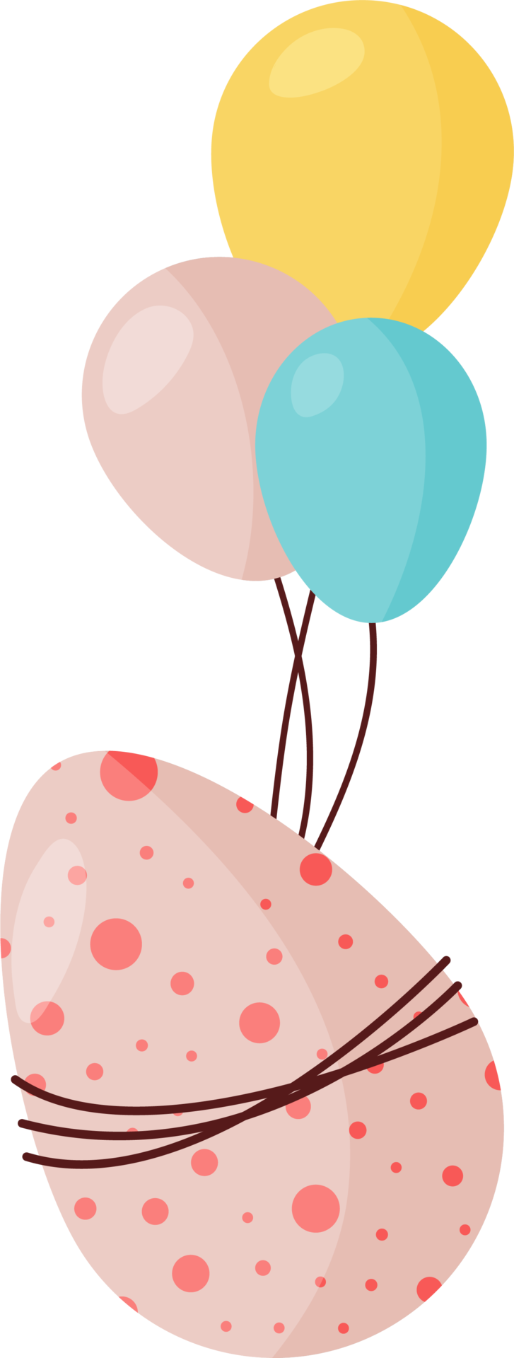 Flying Pink Egg On Three Air Balloons Png 22692418 Png