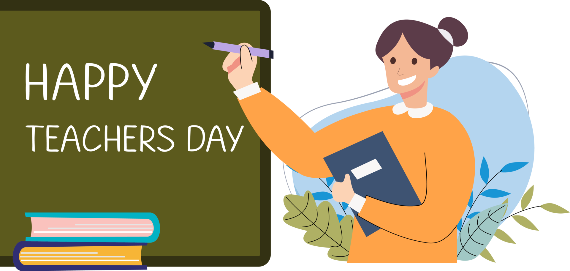 World Happy Teachers Day Female Teacher Standing In Front Of