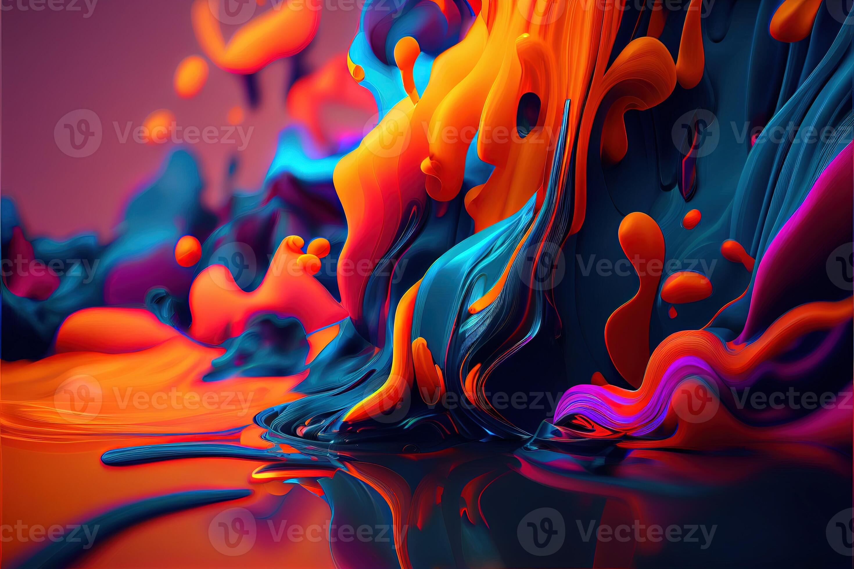 Illustration Of Colorful Abstract Wallpaper Background With Splatter Detail And Curve Neural
