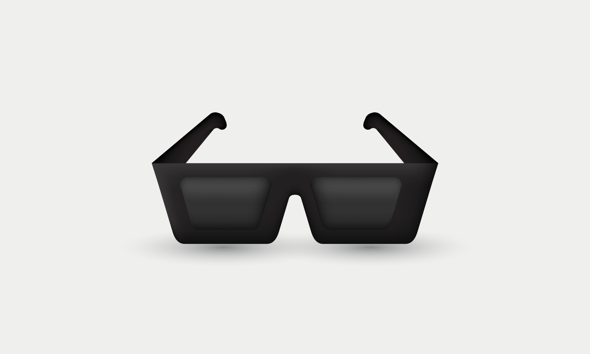 Unique 3d Realistic Black Glasses Icon Modern Style Object Symbols Isolated On Background