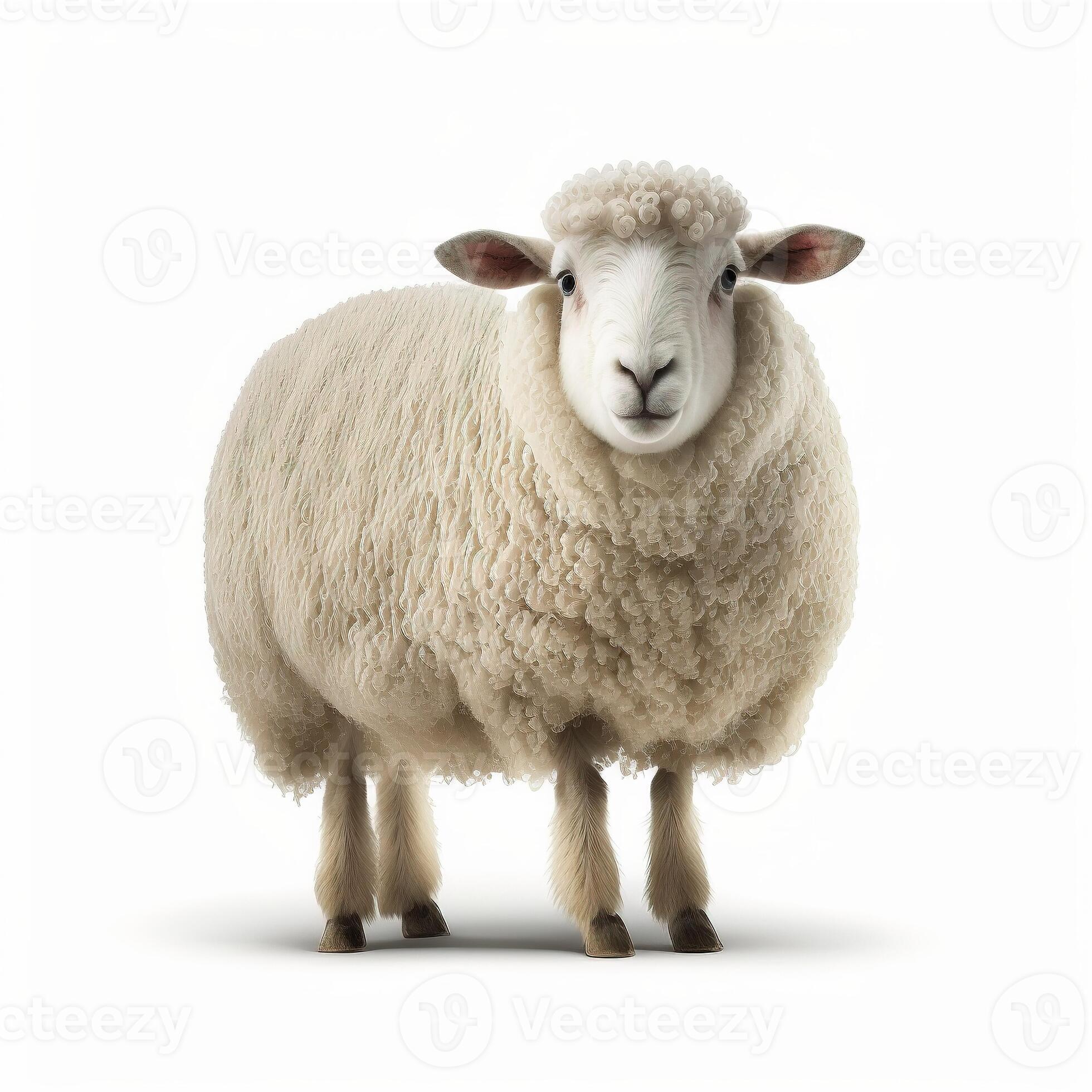 White Sheep White Background