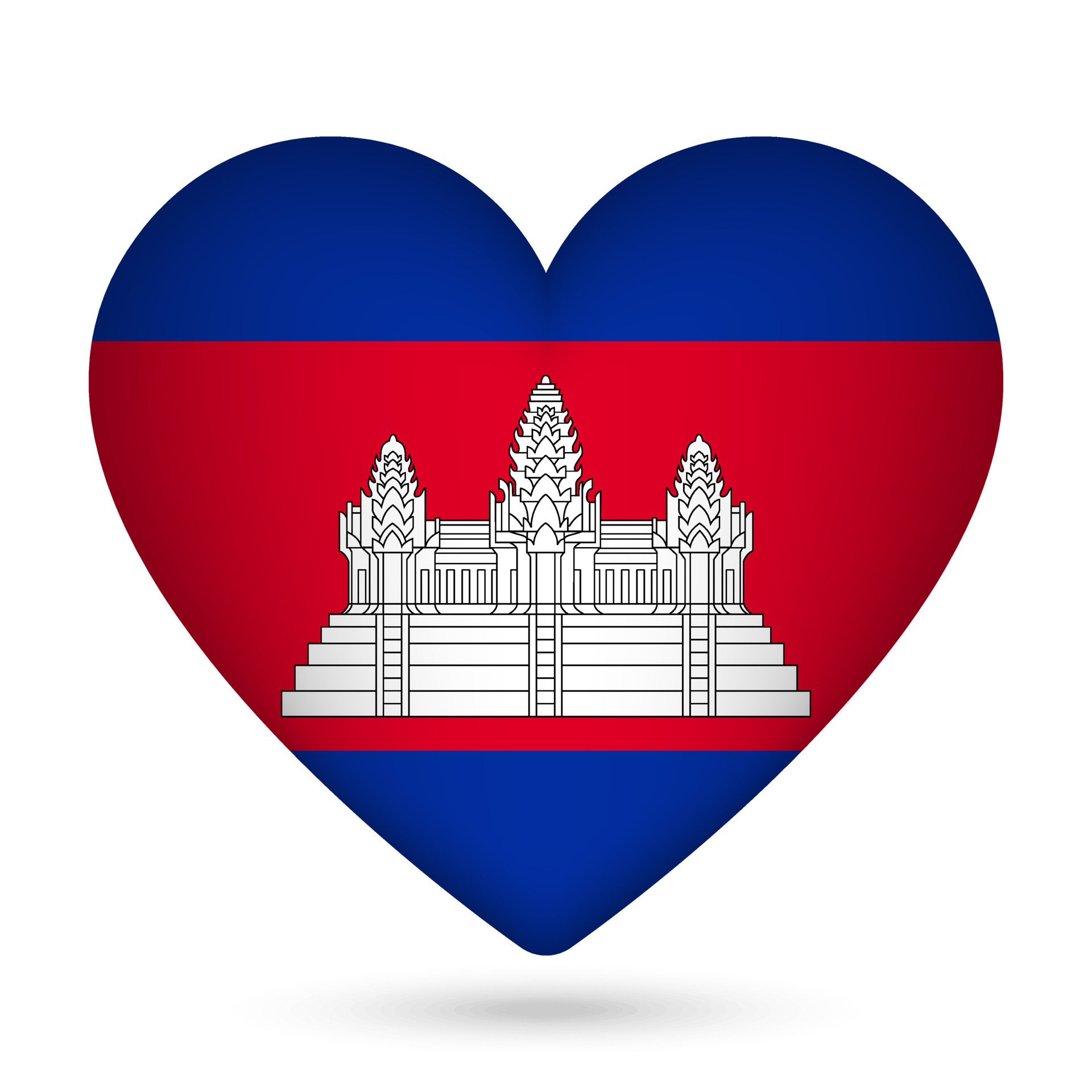 Cambodia flag in heart shape. Vector illustration. 22696315 Vector Art at Vecteezy