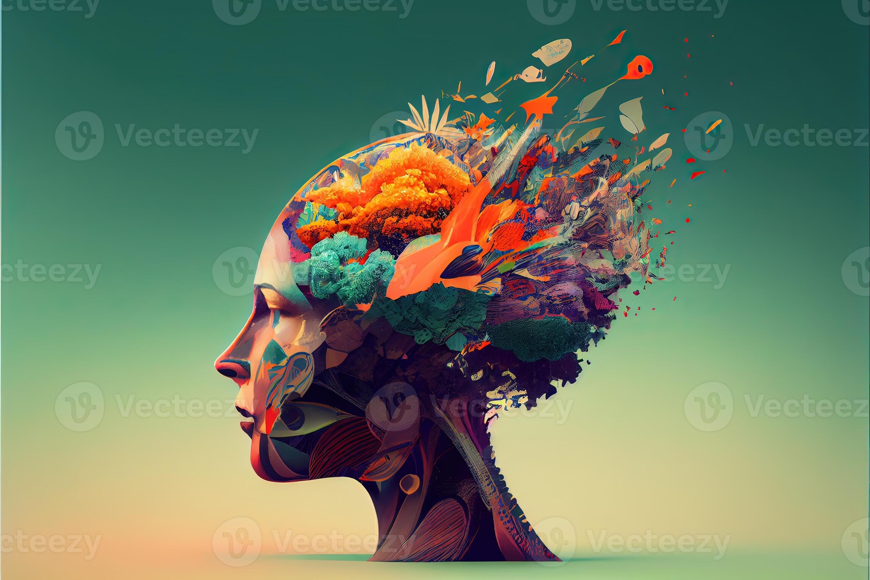 illustration of annual collective mind concept art, exploding mind ... illustration of annual collective mind concept art, exploding mind ...