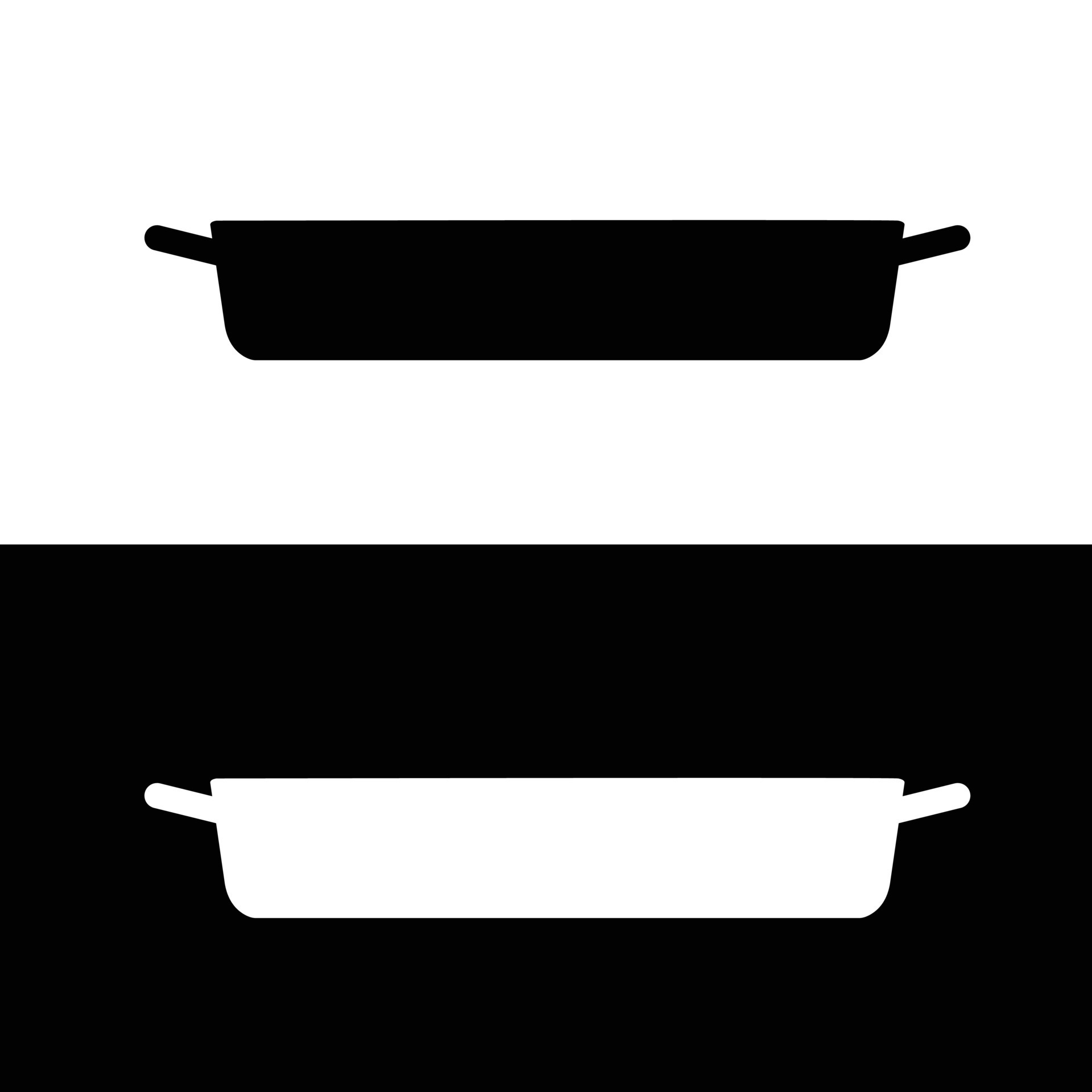 Casserole Dish Silhouette Flat Vector Black And White Bakeware Icon For Web Collection Of