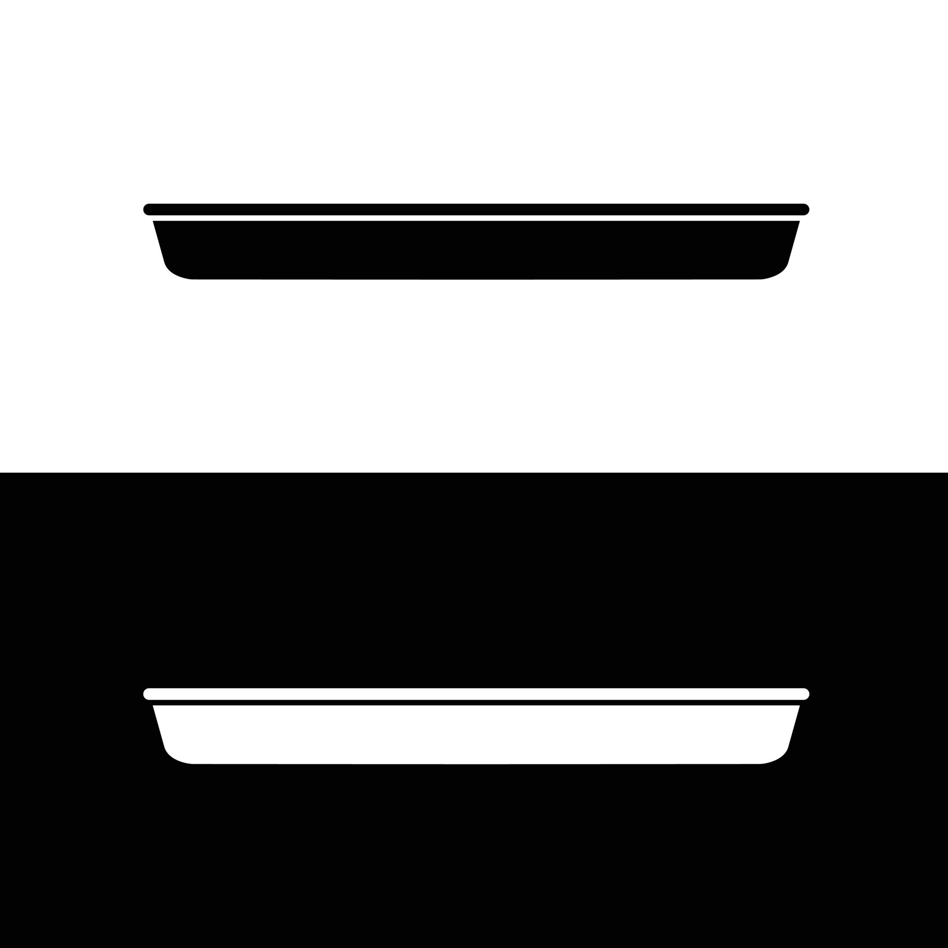 Baking Sheet Pan Silhouette Flat Vector Black And White Bakeware Icon For Web Collection Of