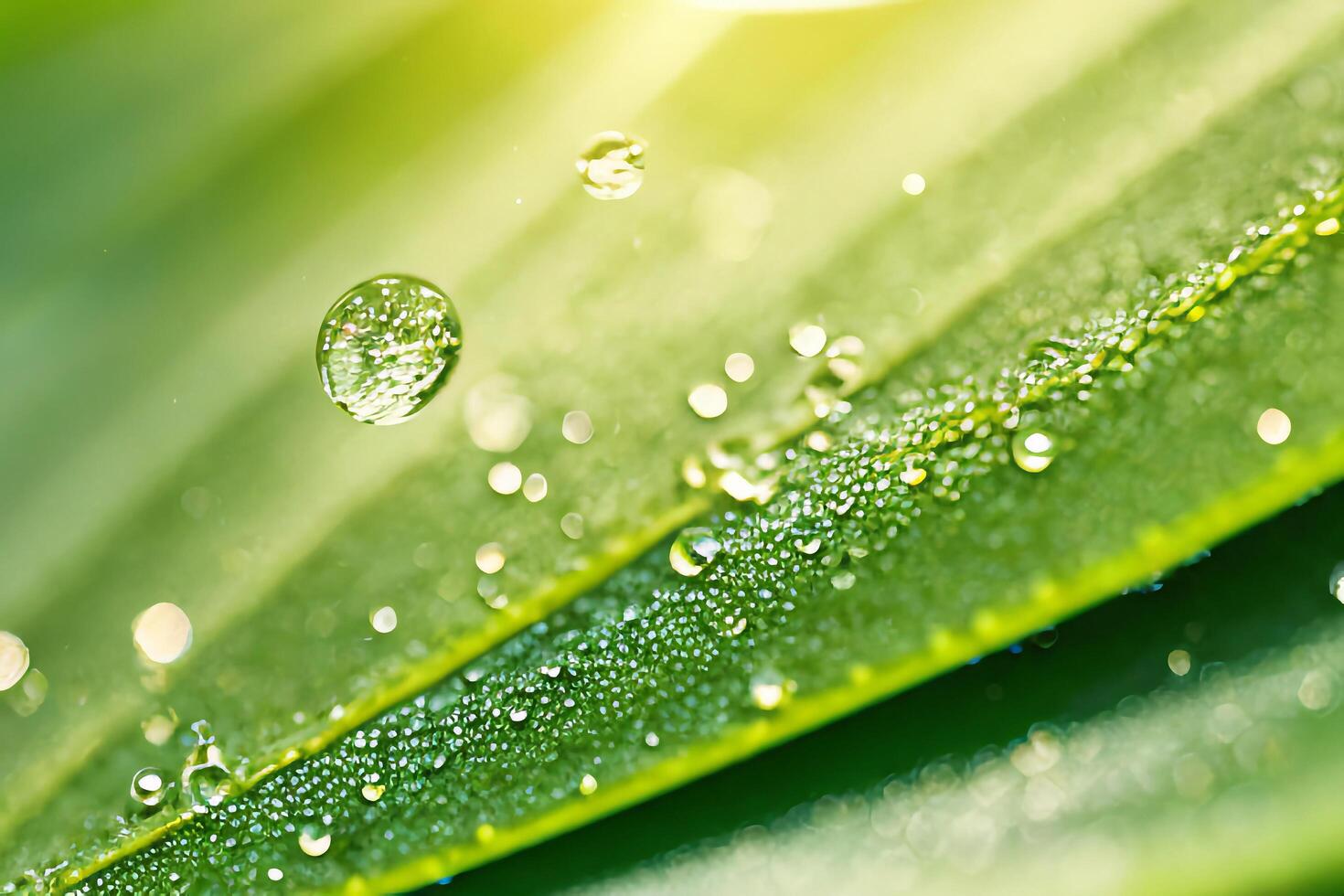 Water drops sparkle on leaf in sunlight with . 22698036 Stock Photo at ...