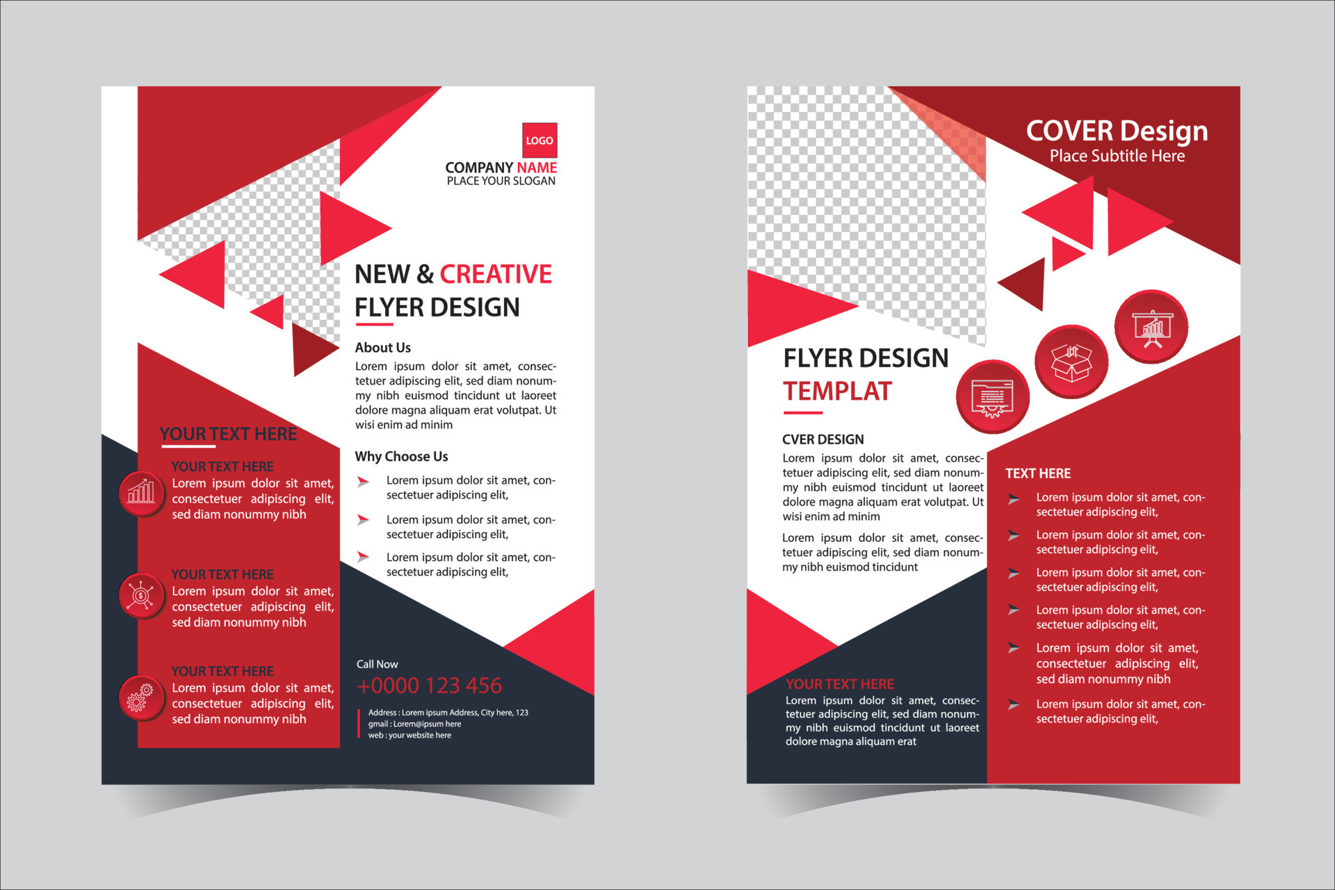 Red And Black Business Annual Report Brochure Flyer Design Template