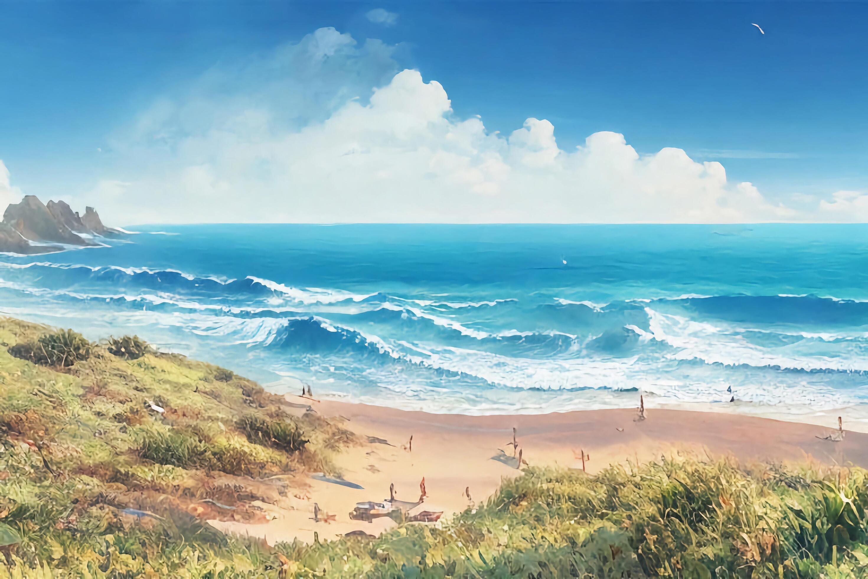 Seascape with surf waves against a blue sunny sky with . 22698074 Stock ...