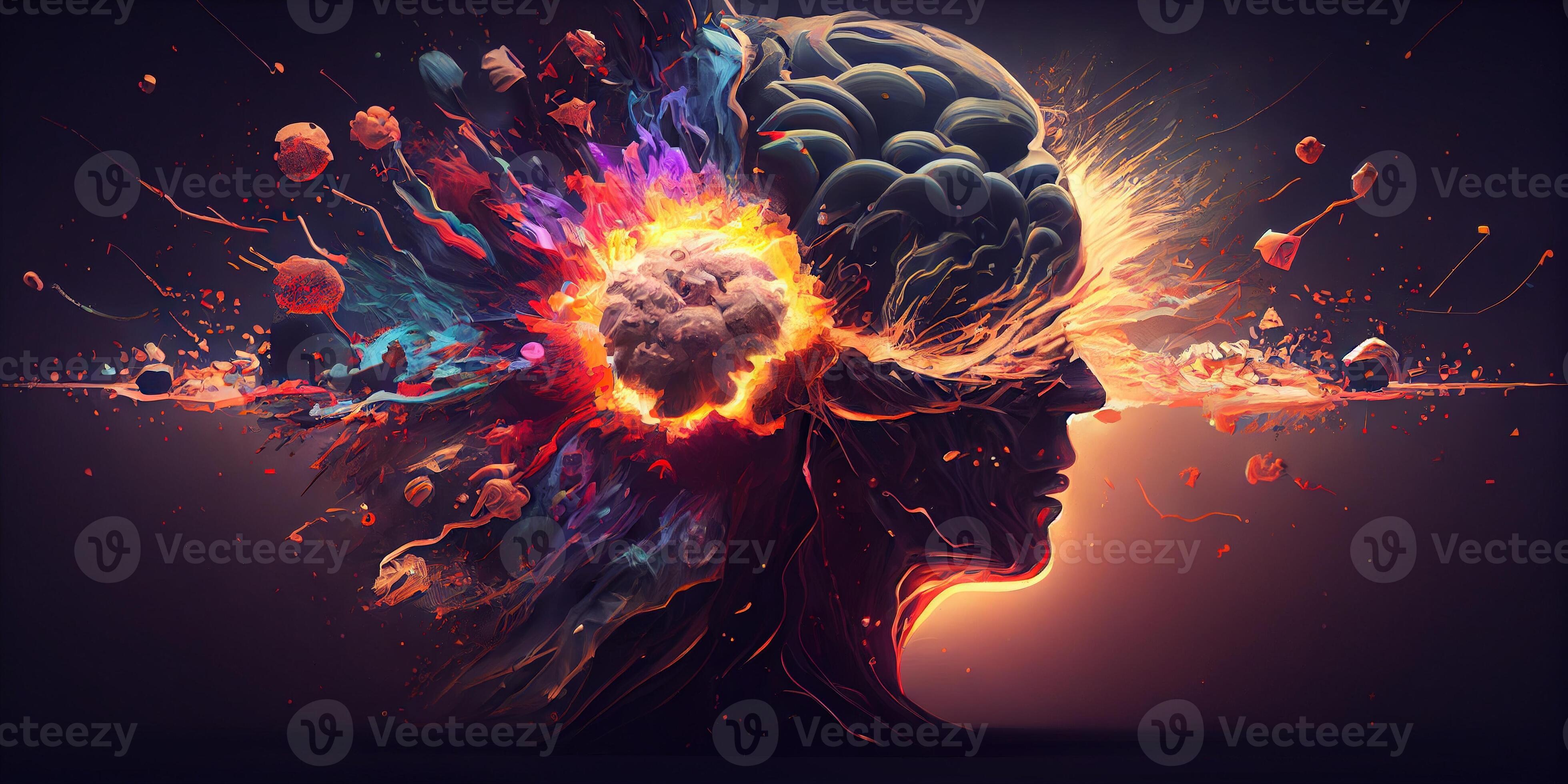 Illustration Of Annual Collective Mind Concept Art Exploding Mind Inner World Dreams