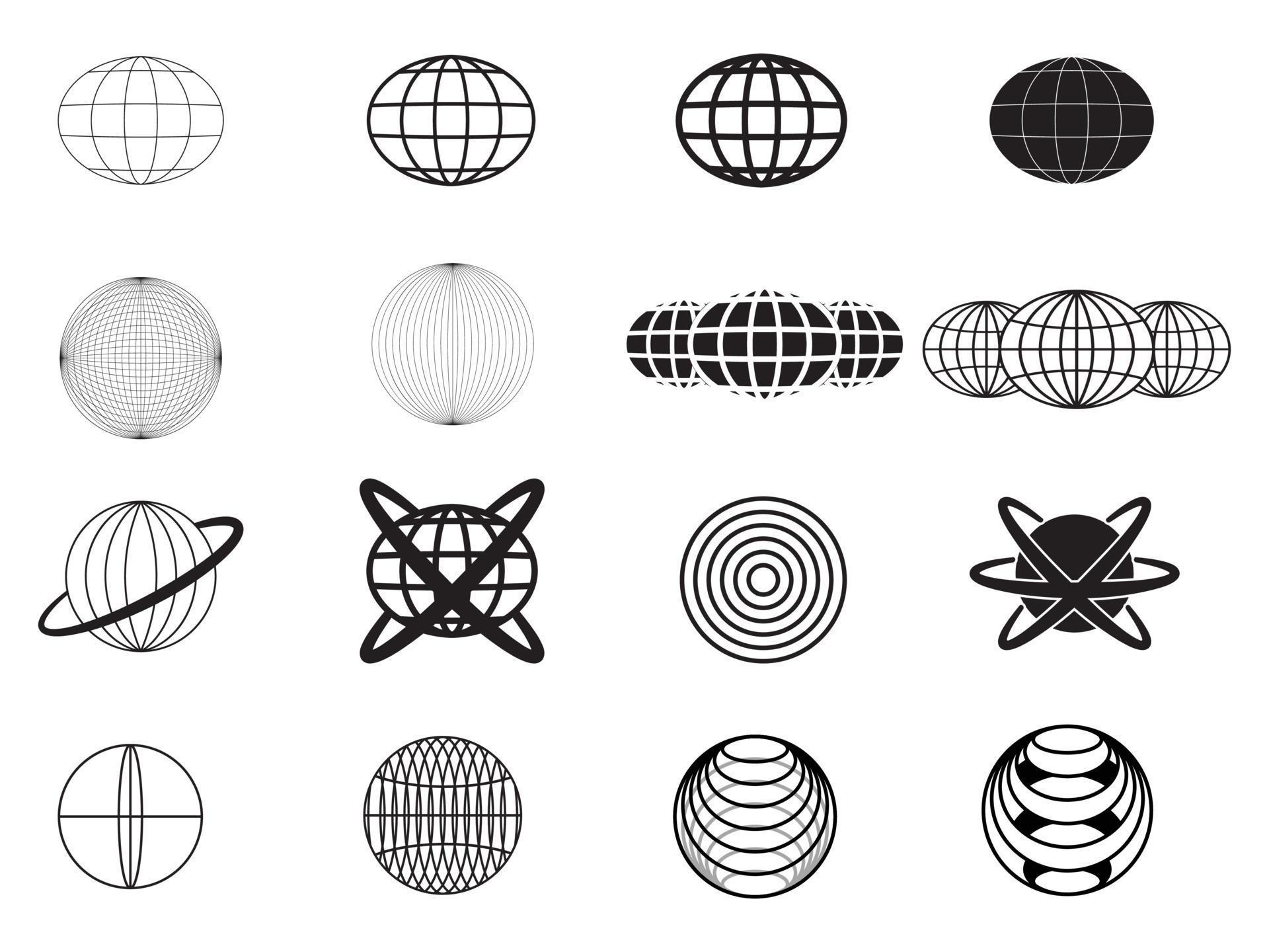 Retro futuristic elements for design. Collection of abstract graphic geometric symbols and ...