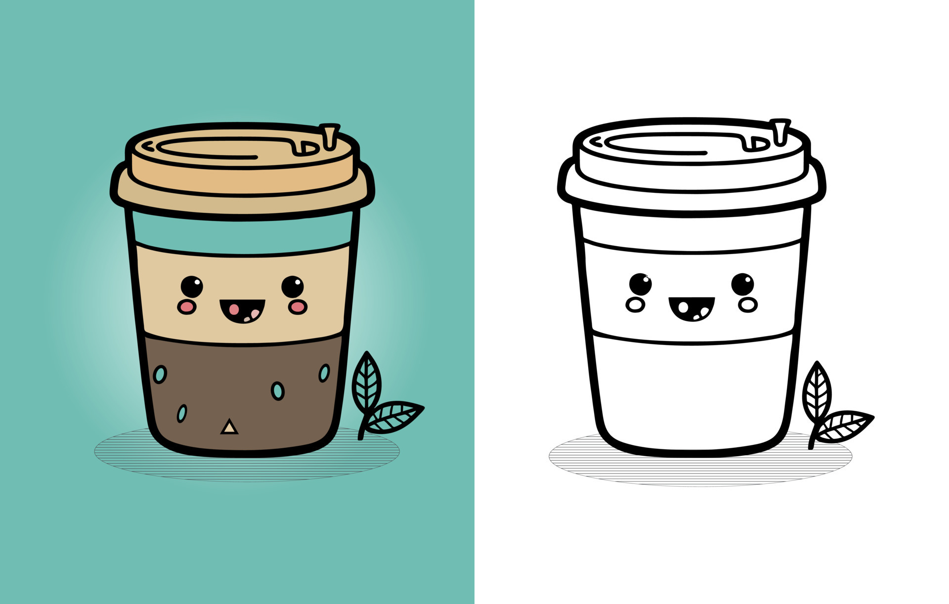 Coffee Cup Logo Cute Coffee Cup Cartoon Line Art Colorful Vector coffee-cup-logo-cute-coffee-cup-cartoon-line-art-colorful-vector