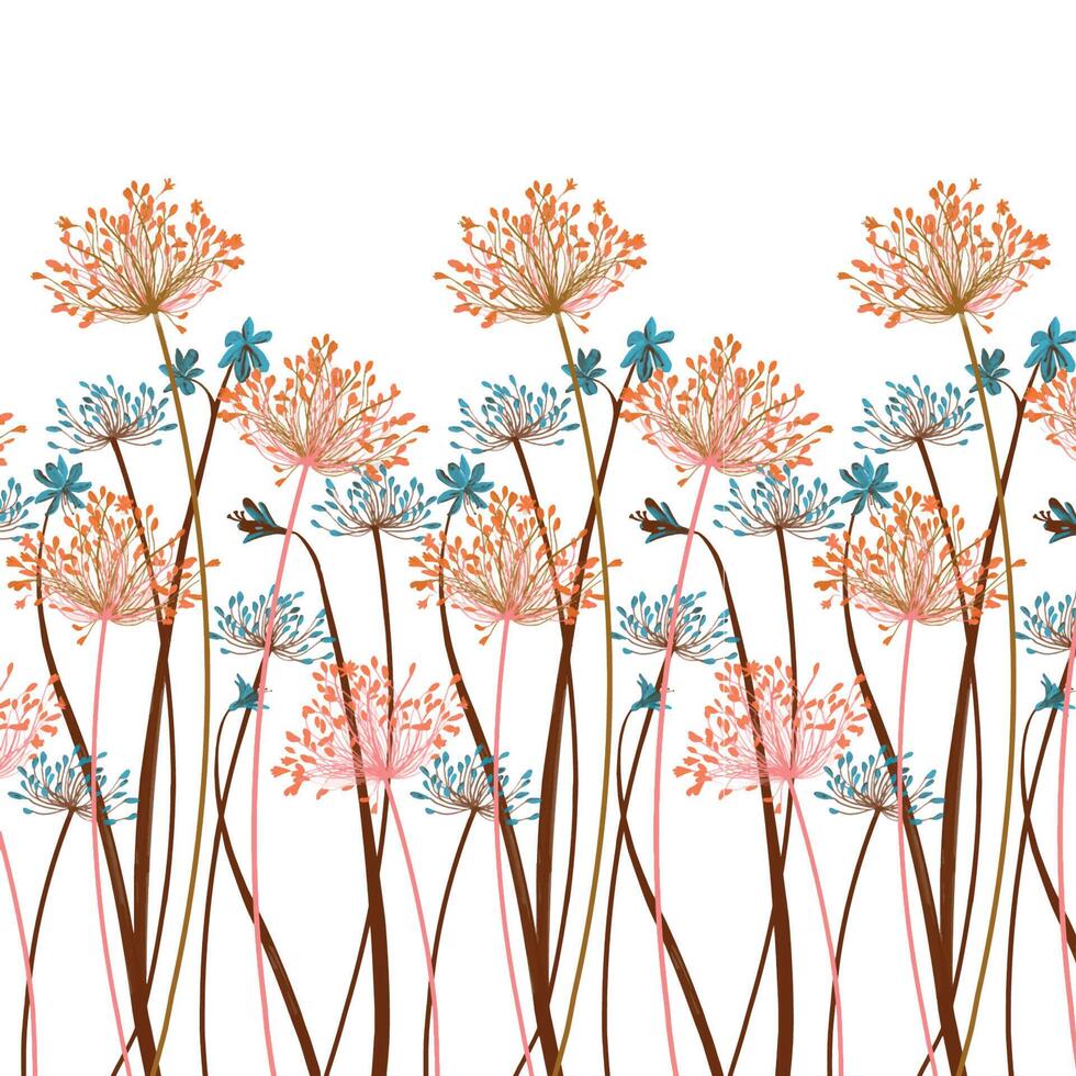 Flowers In Long Tails On White Color 22703018 Vector Art At Vecteezy