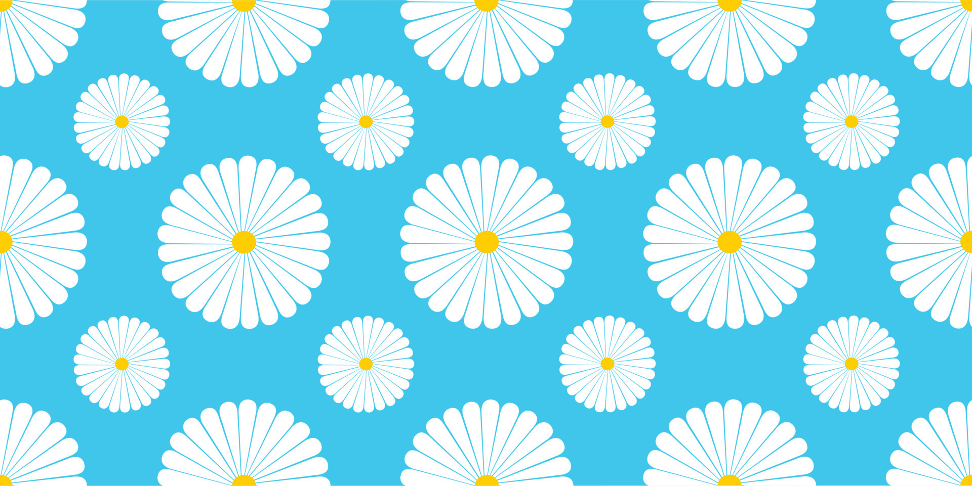 Daisy flowers seamless pattern on blue background 22705641 Vector Art ...