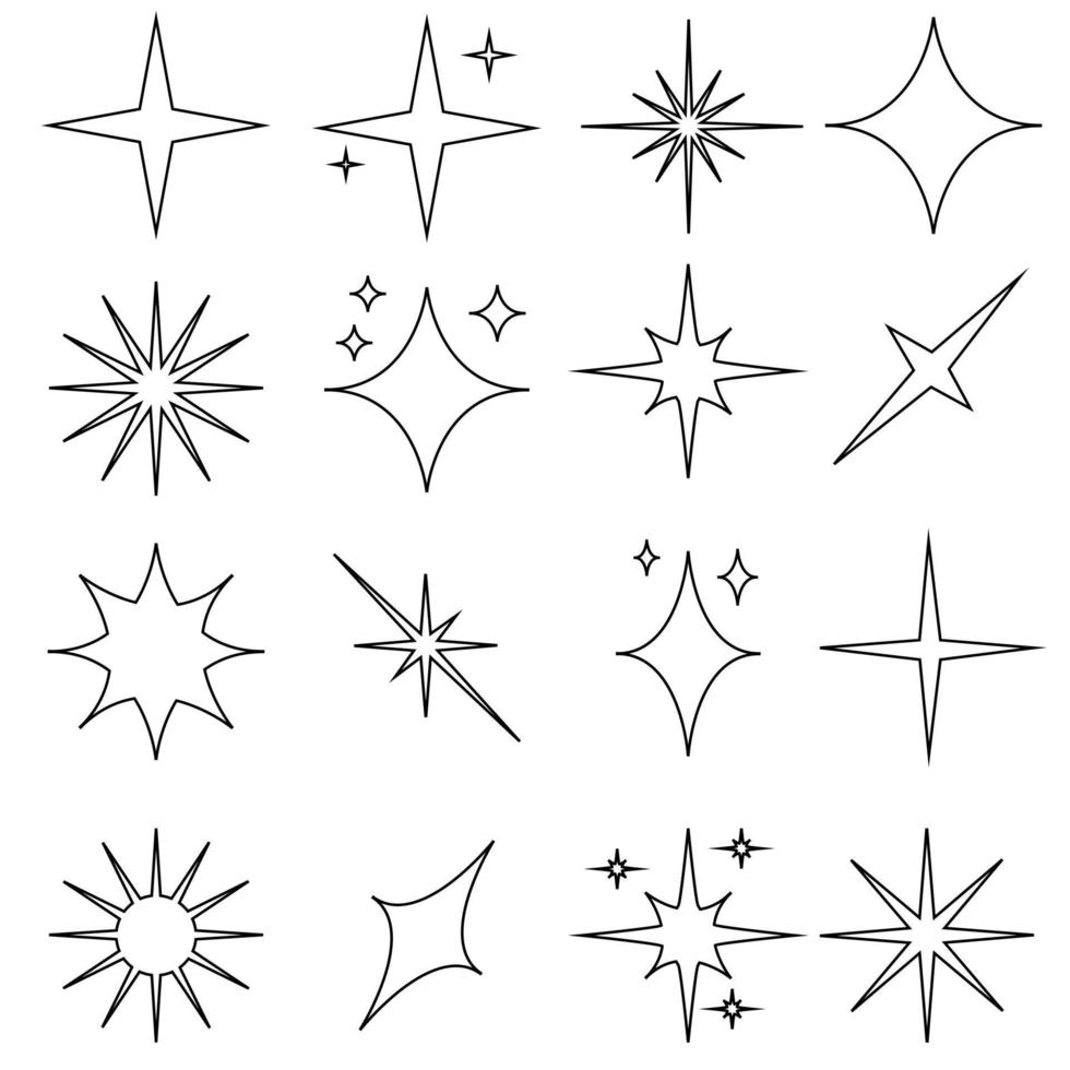 Sparkle vector icons set. Shine symbol illustration. Sparkle cion ... Sparkle vector icons set. Shine symbol illustration. Sparkle cion ...