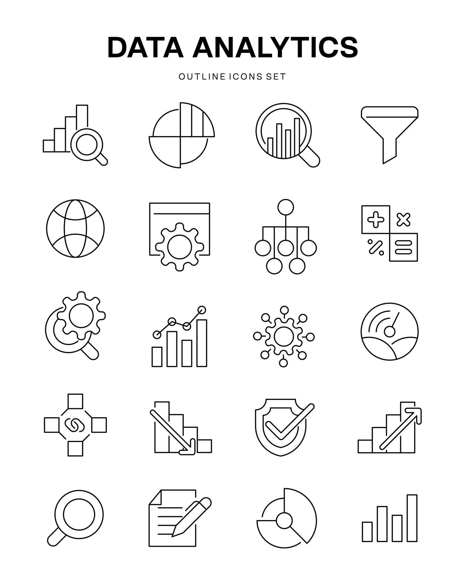 Data Analytics Development Web Icon Outline Icons Collection 22705803 Vector Art At Vecteezy