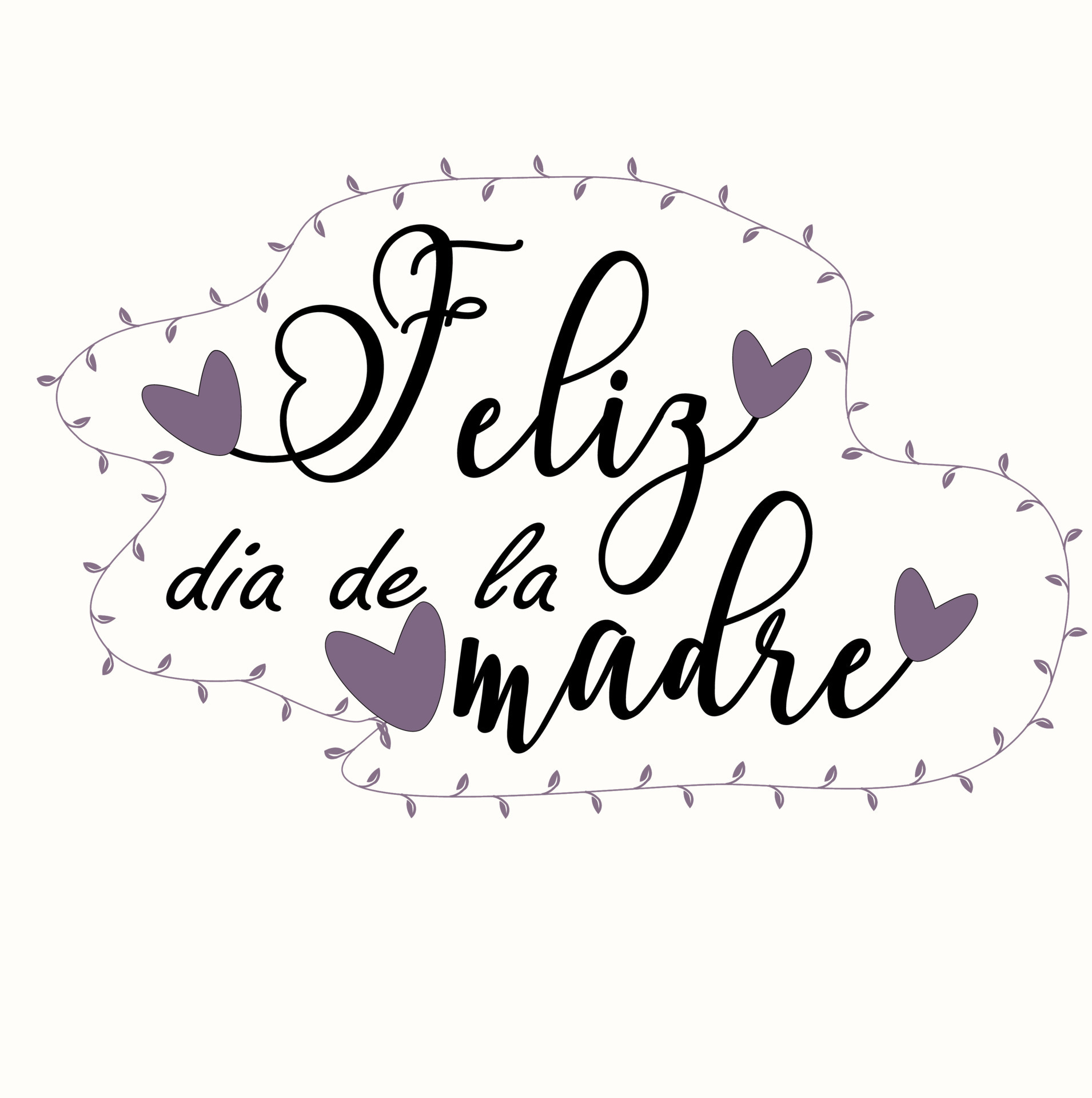 Text In Spanish Happy Mothers Day With Hearts 22706177 Vector Art At