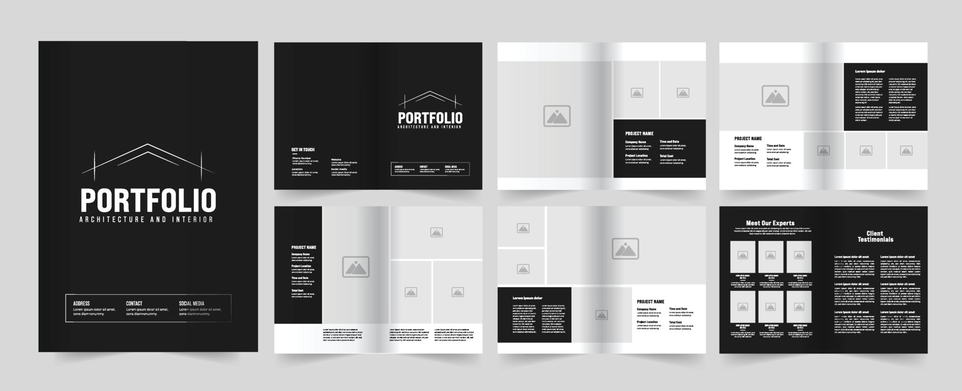 Architecture Portfolio Layout Template Design 22706728 Vector Art at ...