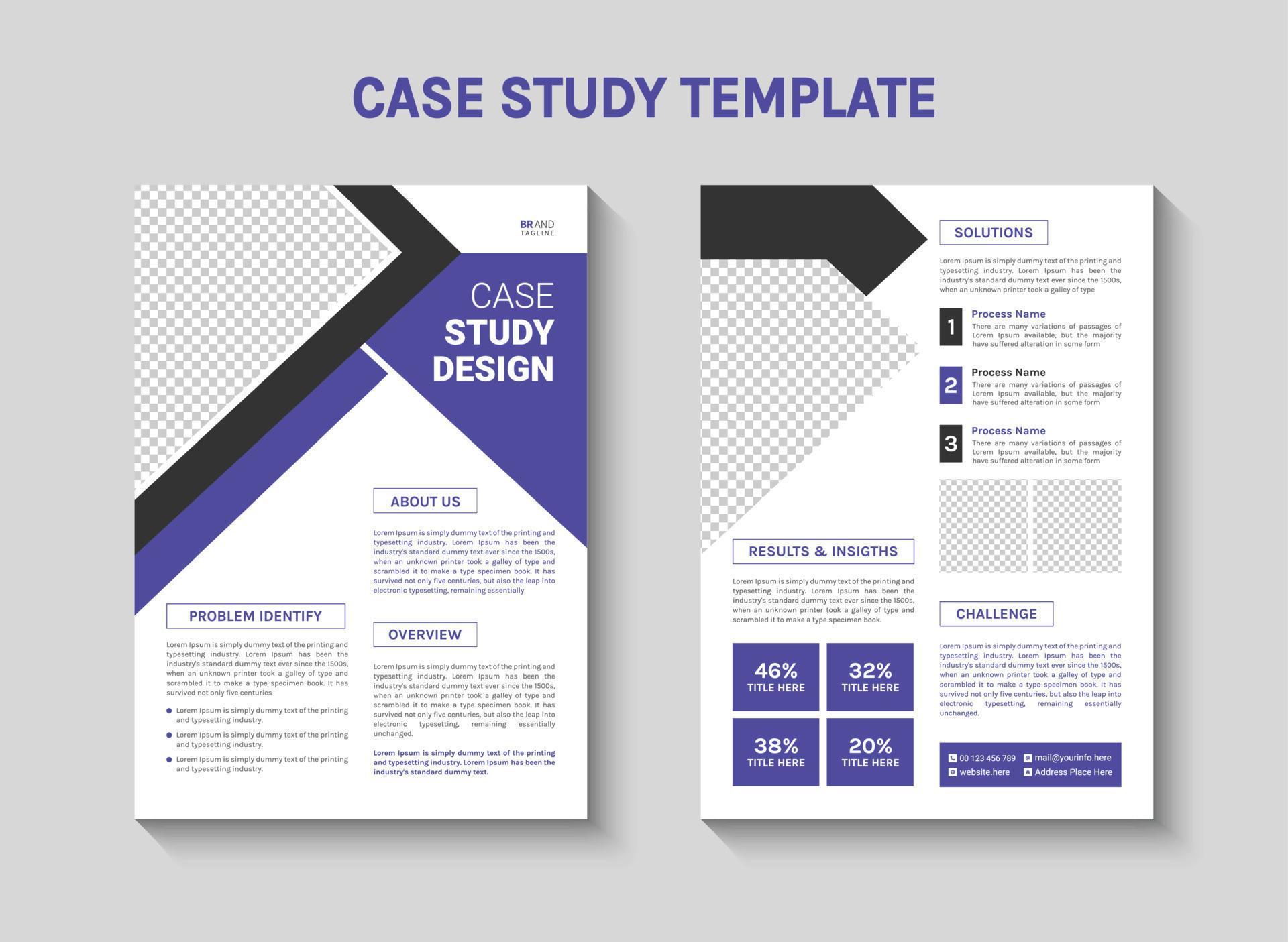 Creative and modern case study template design 22708081 Vector Art at ...