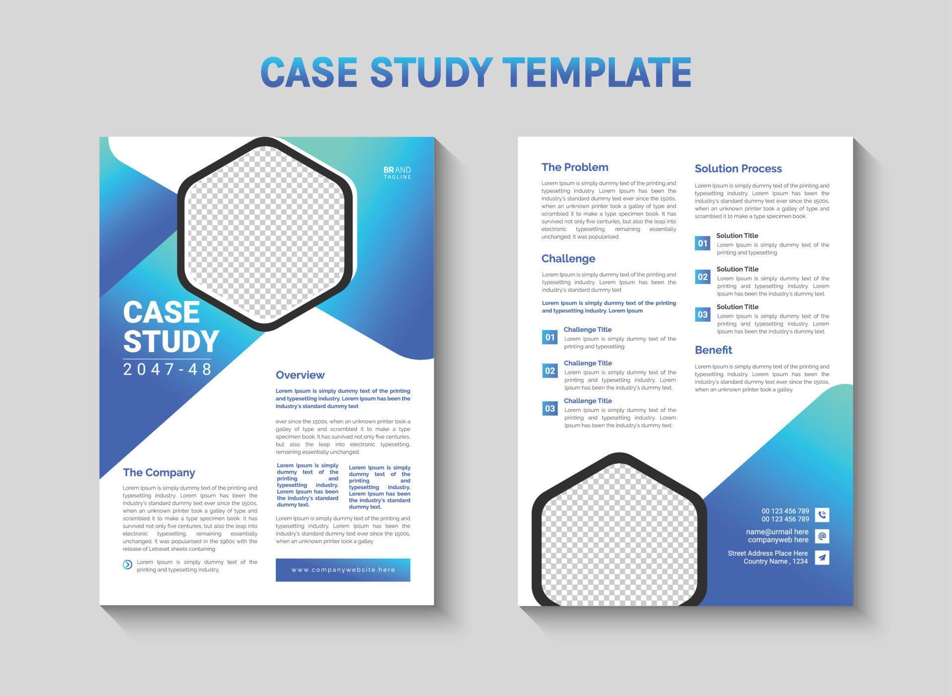 Case study template design 22708099 Vector Art at Vecteezy