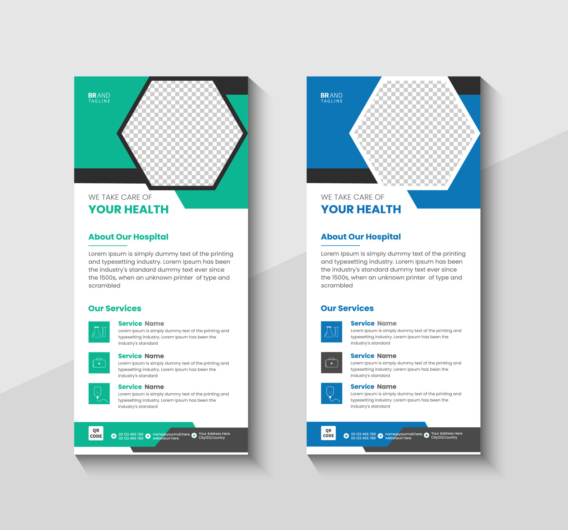 Medical healthcare dl flyer rack card design template 22708129 Vector ... Medical healthcare dl flyer rack card design template 22708129 Vector ...
