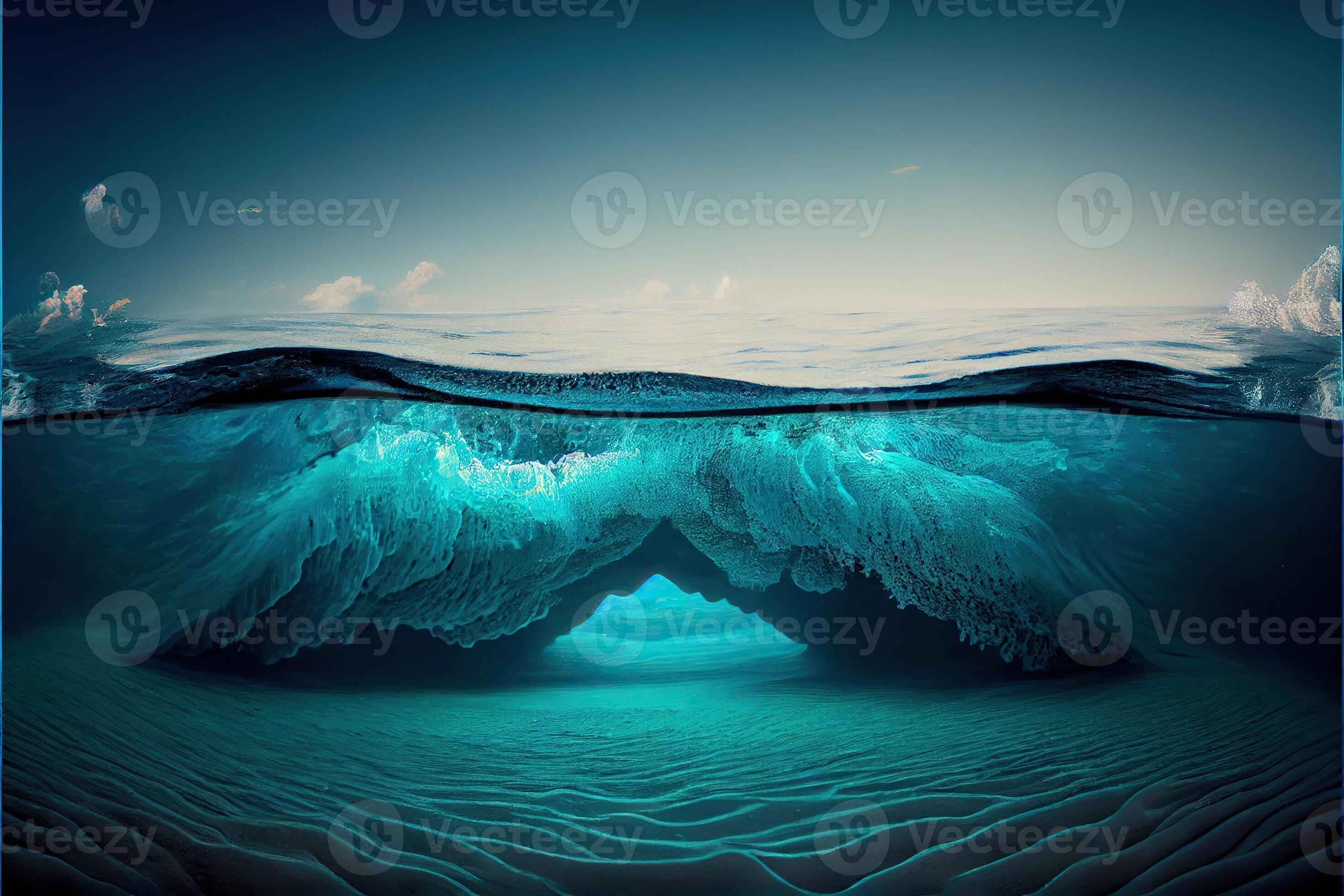 illustration of Ocean depth. Underwater empty landscape, ocean bottom ... illustration of Ocean depth. Underwater empty landscape, ocean bottom ...