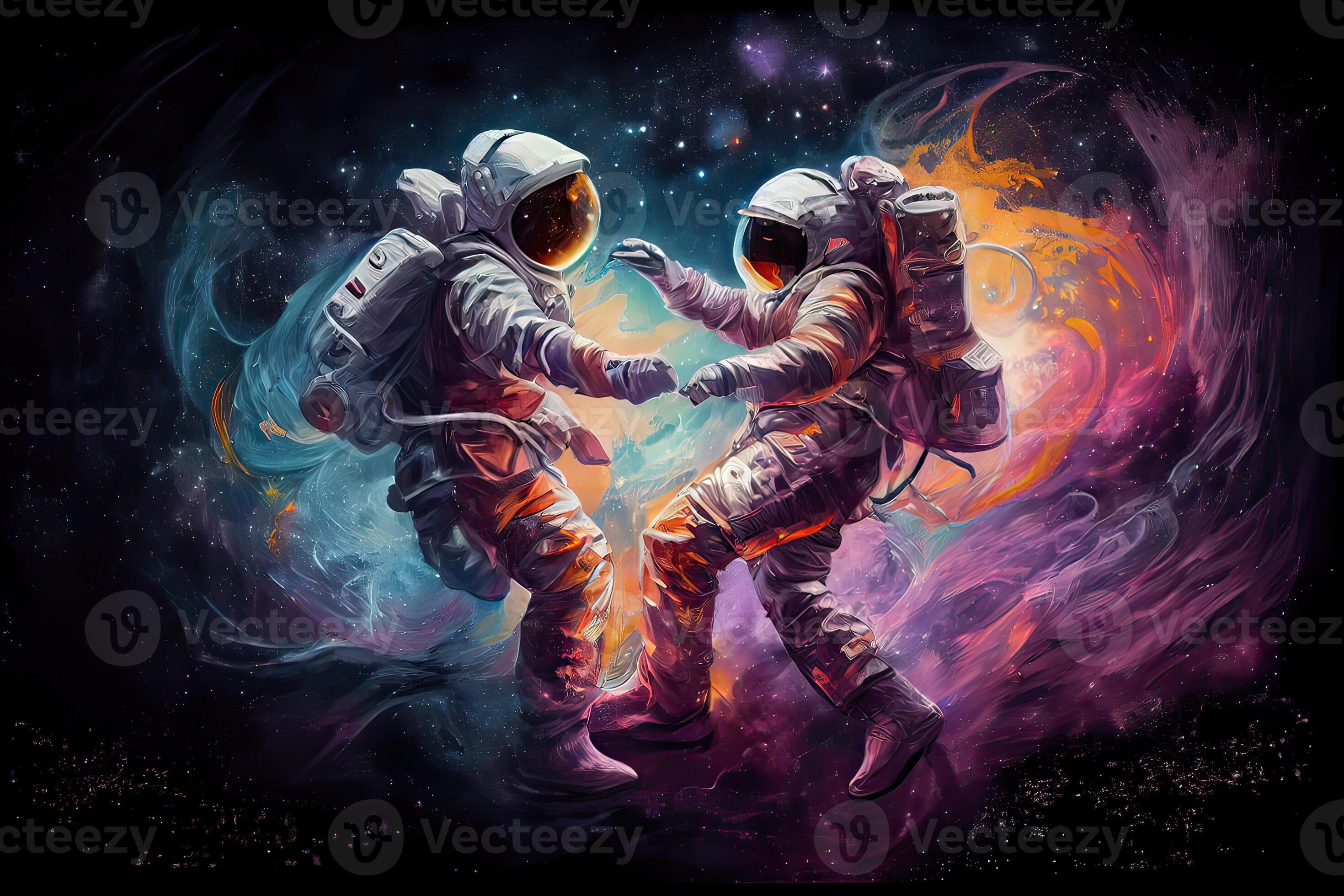 Two Astronauts In Space