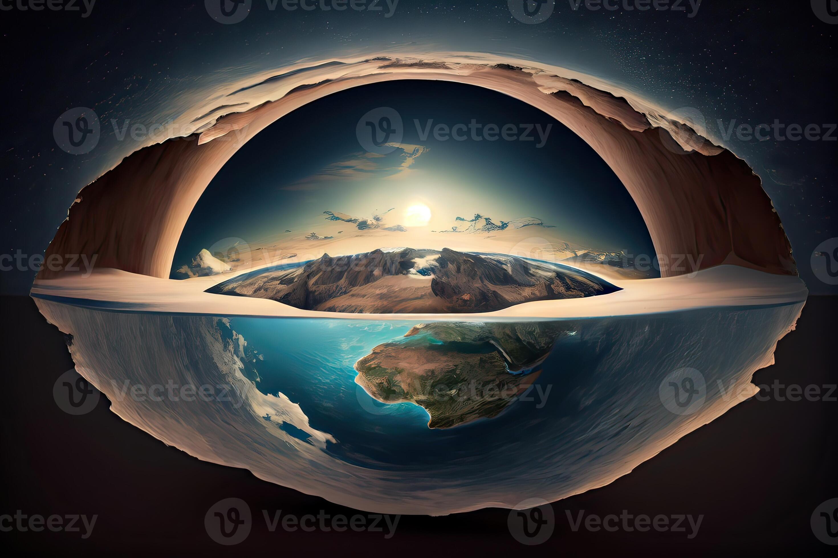 illustration of a secrets of flat earth, with continents 22710362 Stock ...