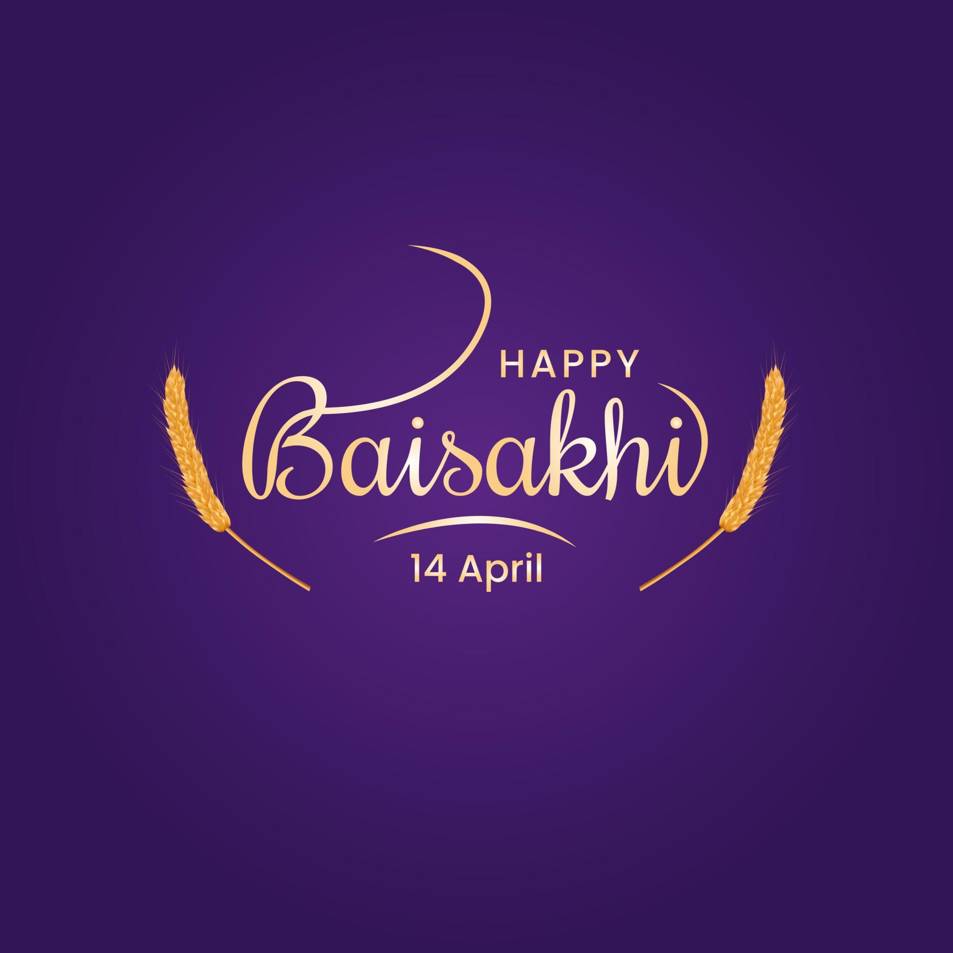 Celebration of Punjabi festival Vaisakhi Baisakhi festival creative design with typography ...
