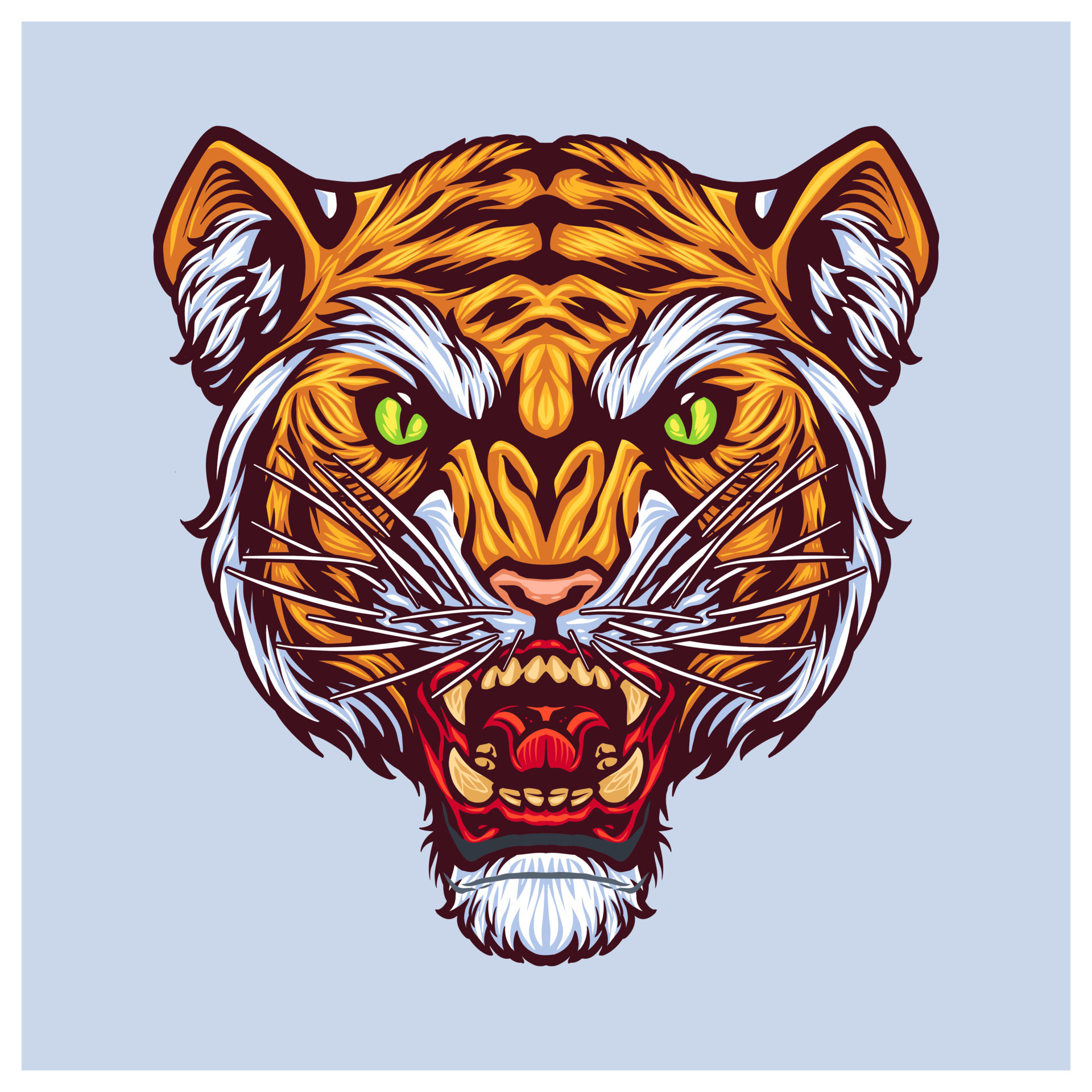 Fierce Tiger Head Graphic Illustration for Logo, Clothing Merchandise ... Fierce Tiger Head Graphic Illustration for Logo, Clothing Merchandise ...