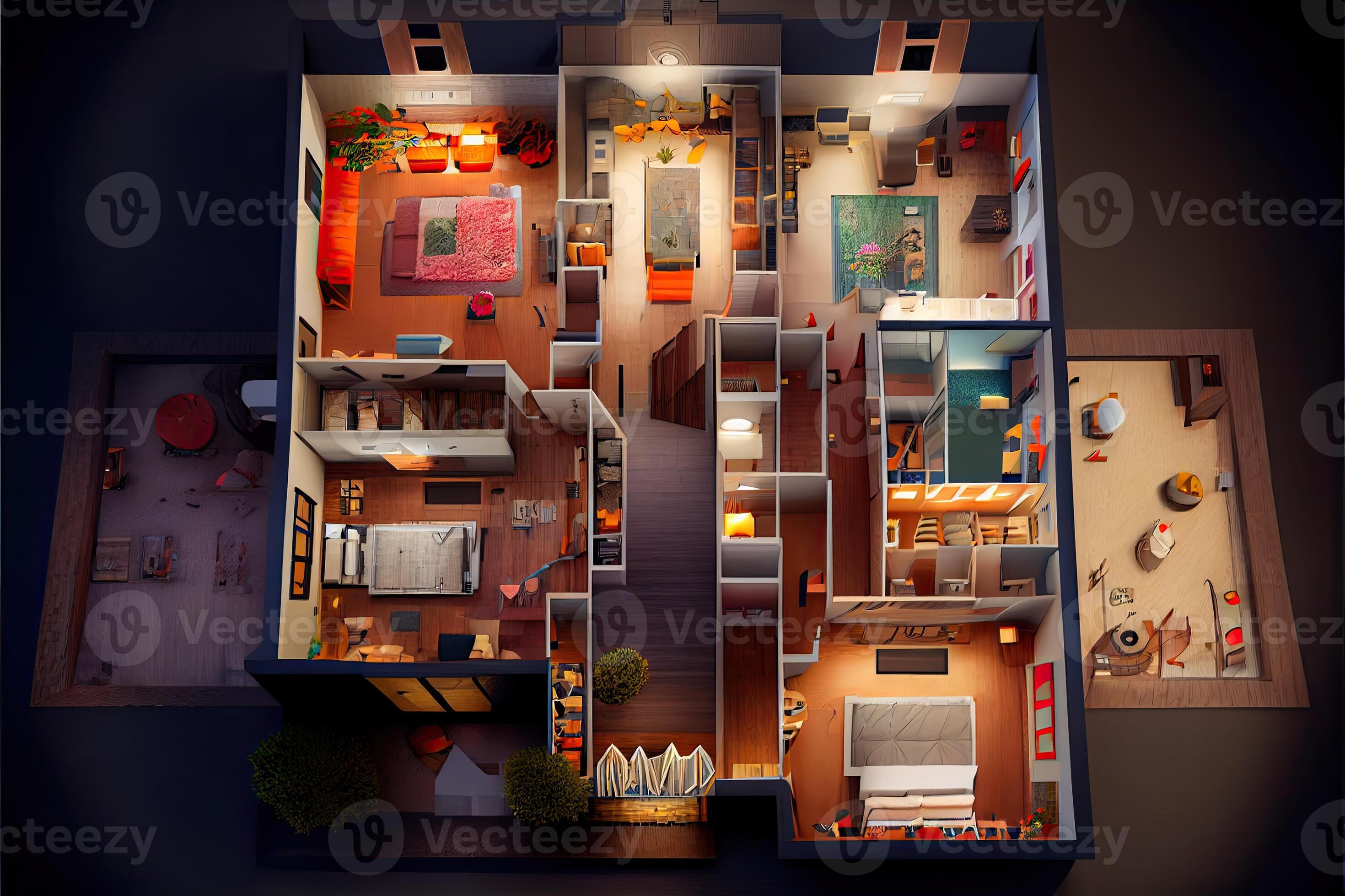 dream house floor plan, in sharp focus in perfect focus generated ai ...