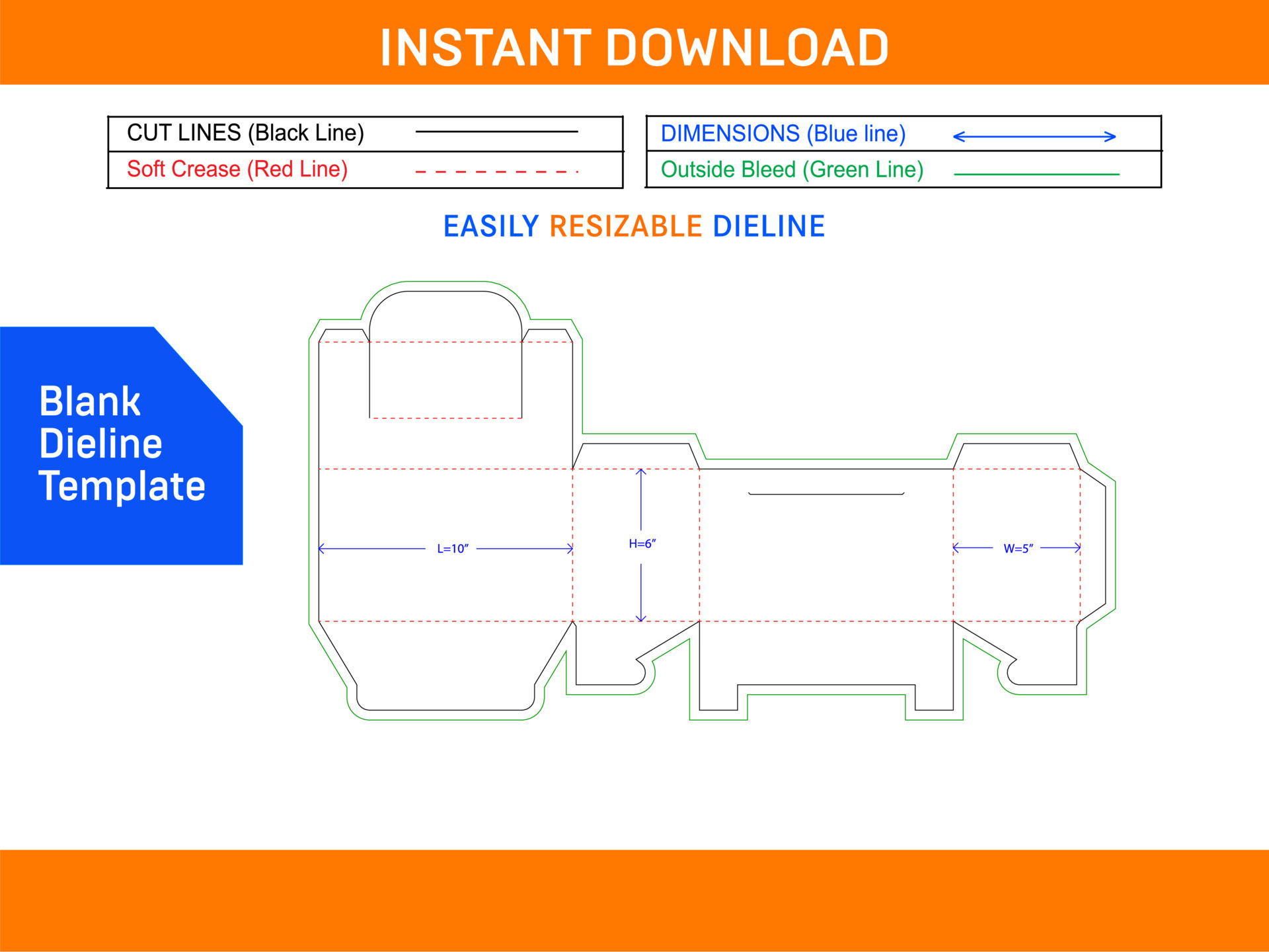 Customized Design Box Dieline Template And 3d Vector File Blank Dieline Template 22721945 Vector