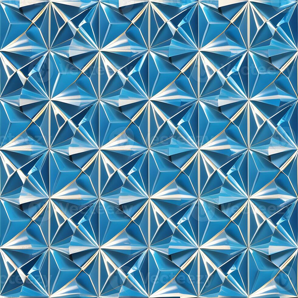 Geometric pattern of overlapping polygons in blue tones. The image was created using . Geometric ...