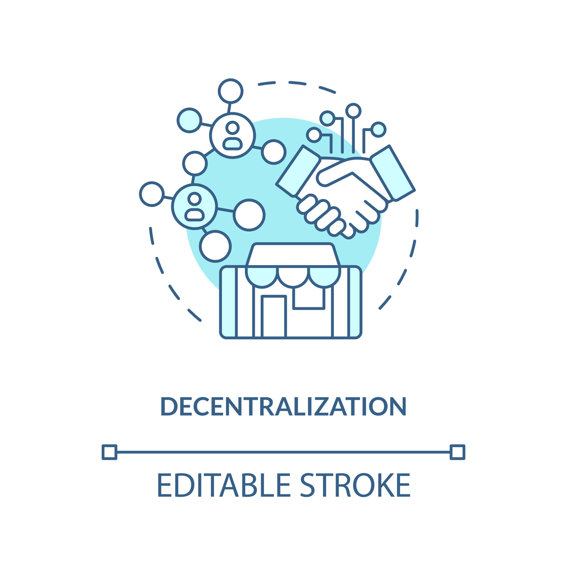 Decentralization Turquoise Concept Icon Environment For Business