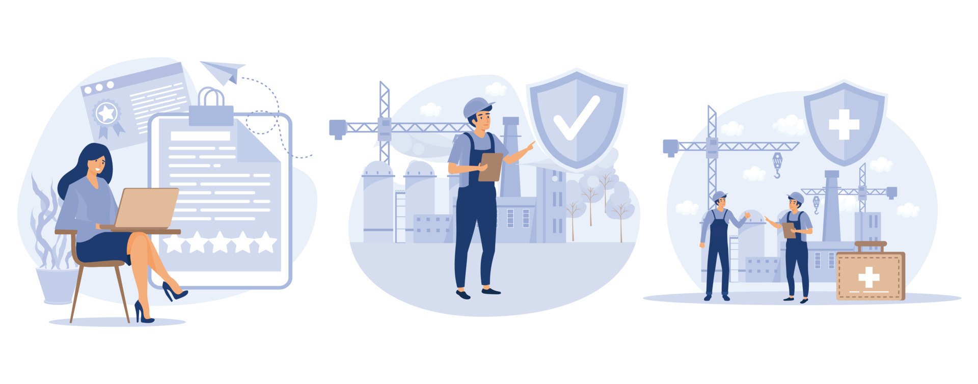 Working environment concept, Quality work, workplace safety ... Working environment concept, Quality work, workplace safety ...