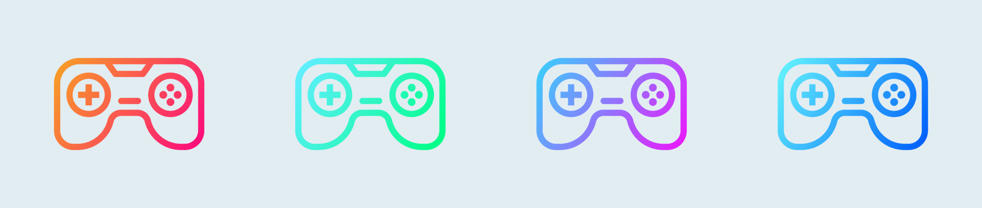 Joystick Line Icon In Gradient Colors Game Controller Signs Vector
