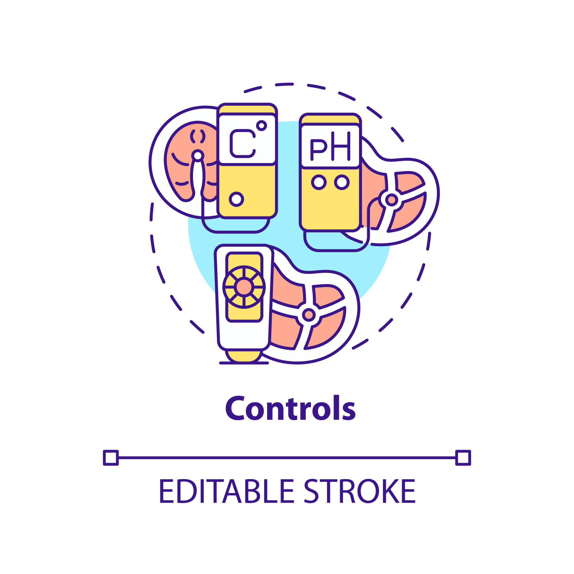 Controls concept icon. Products quality checkup. Planning approach to ... Controls concept icon. Products quality checkup. Planning approach to ...