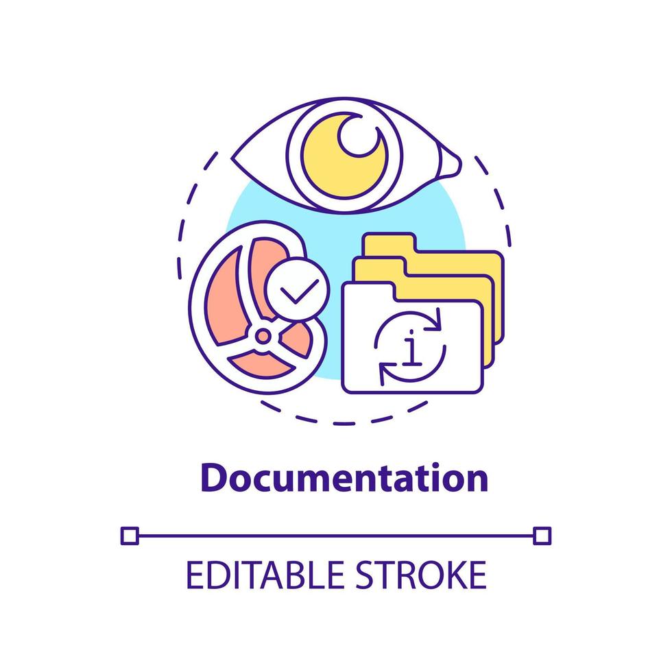 Documentation concept icon. Keep records in order. Planning approach to ...