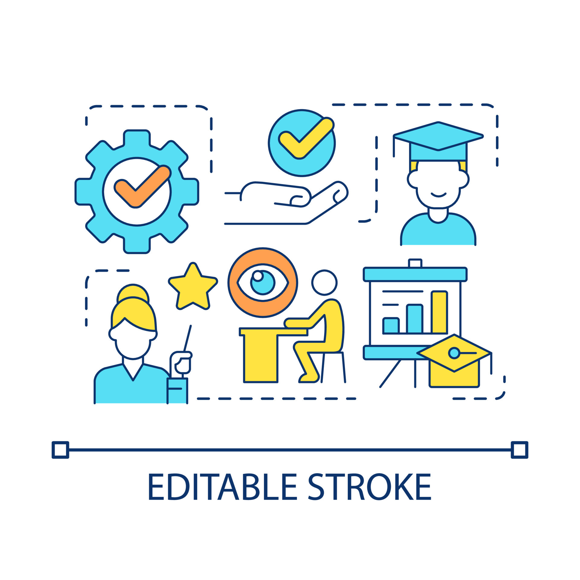 Personalize employee training concept icon. Customized development ...